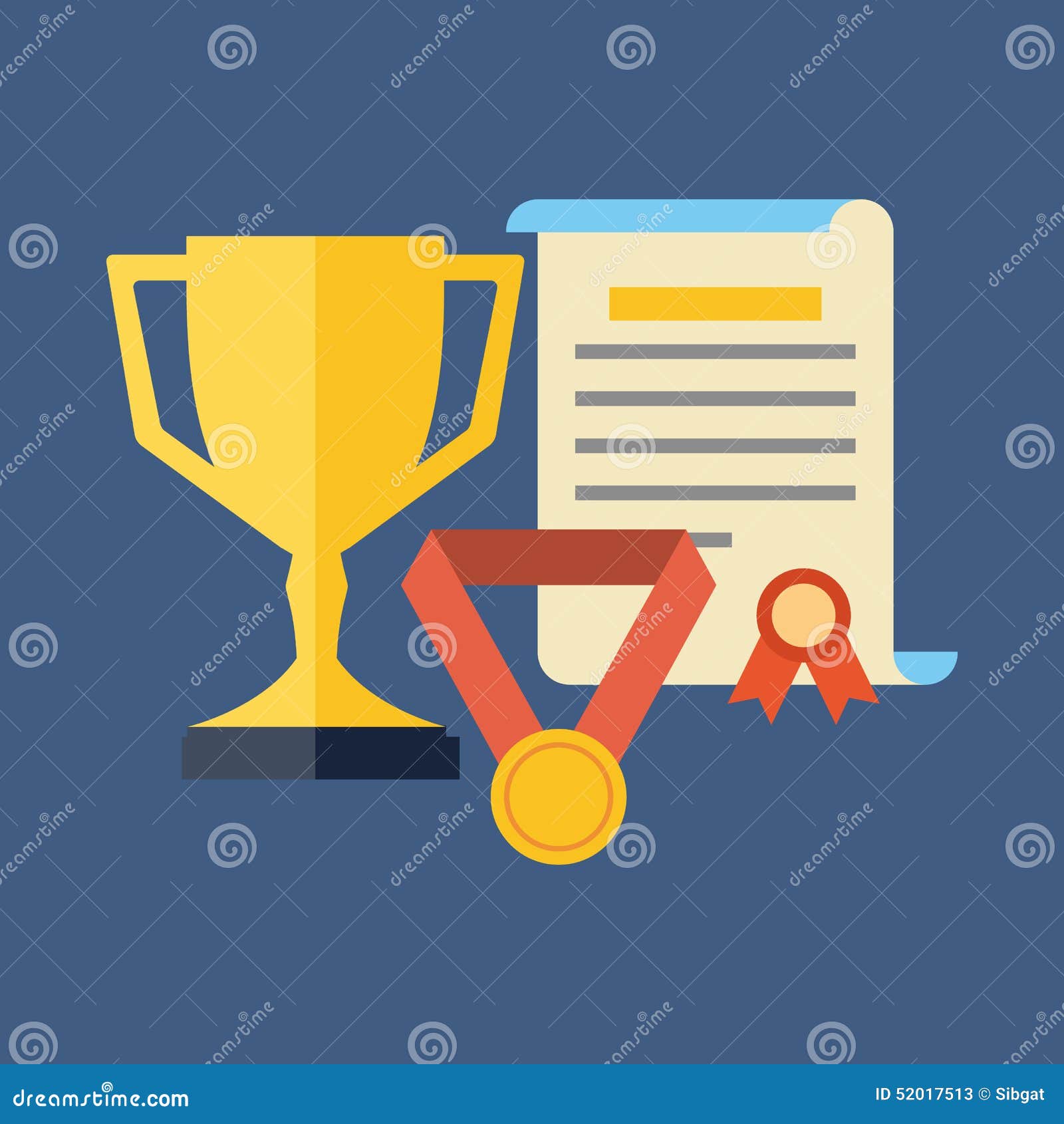 Rewards, Achievements, Awards Concept. Flat Design Stock Vector ...