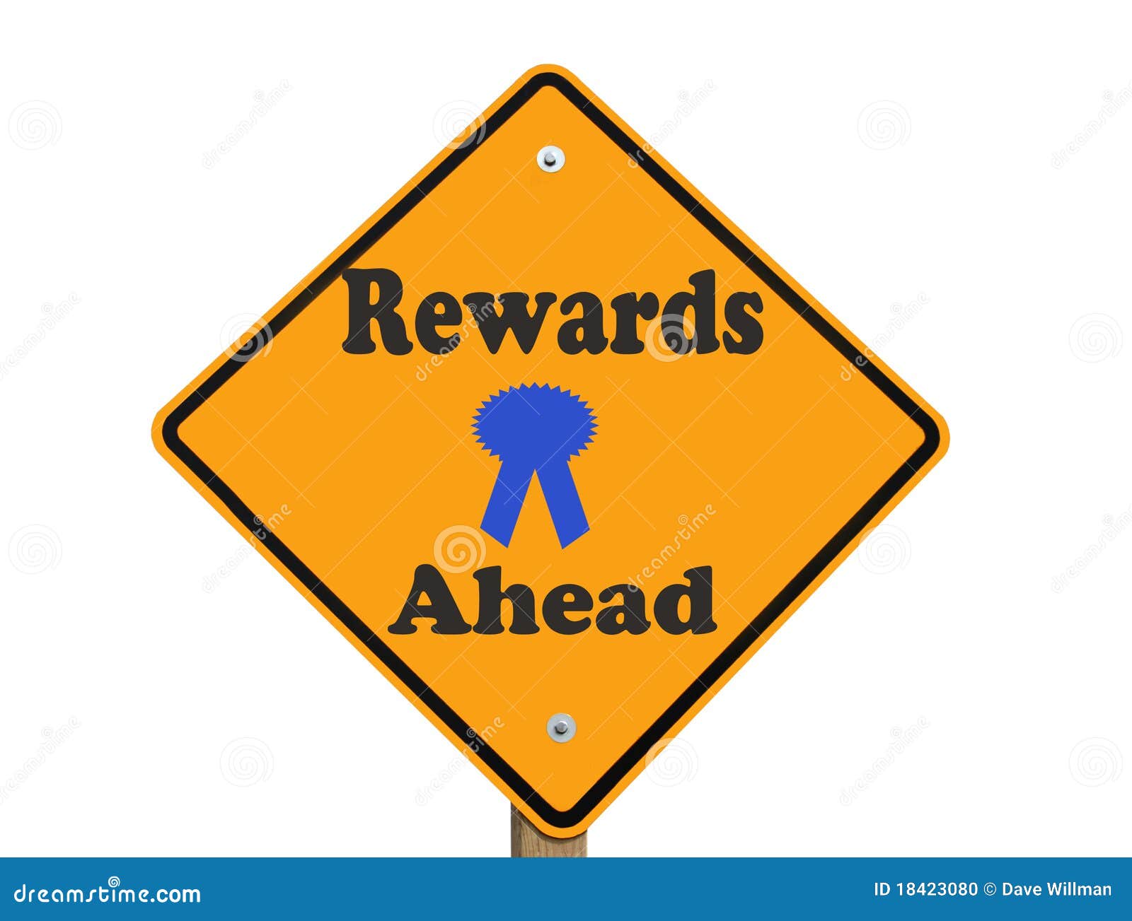 Rewards Ahead Sign Isolated Stock Illustration - Illustration of award ...