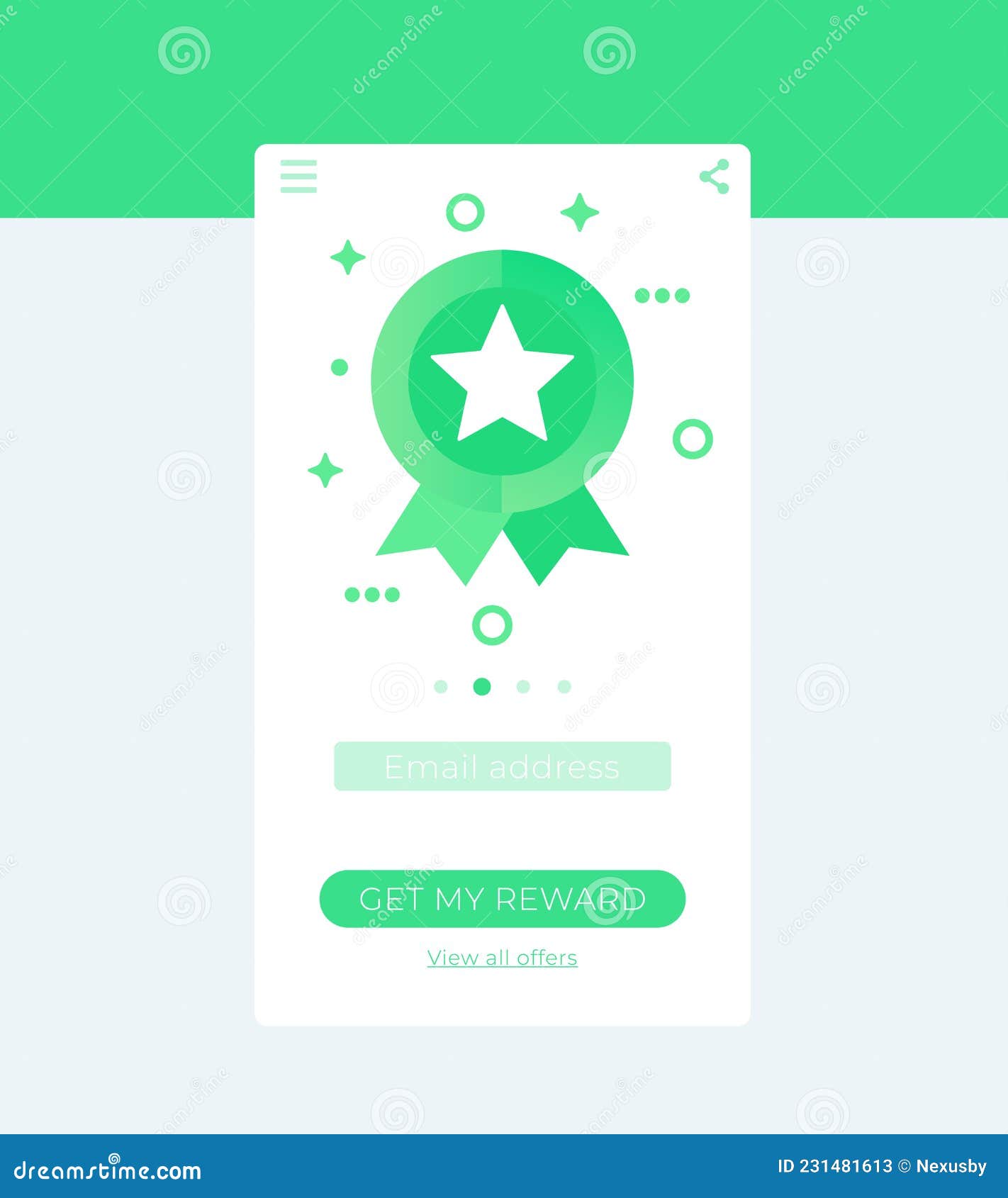 Rewards App, Mobile Ui Design in Vector Stock Vector - Illustration of ...