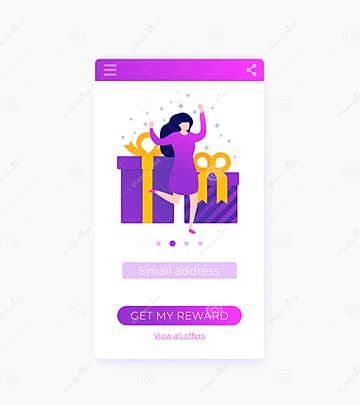Rewards App, Mobile Ui, Interface, Vector Design Stock Vector ...