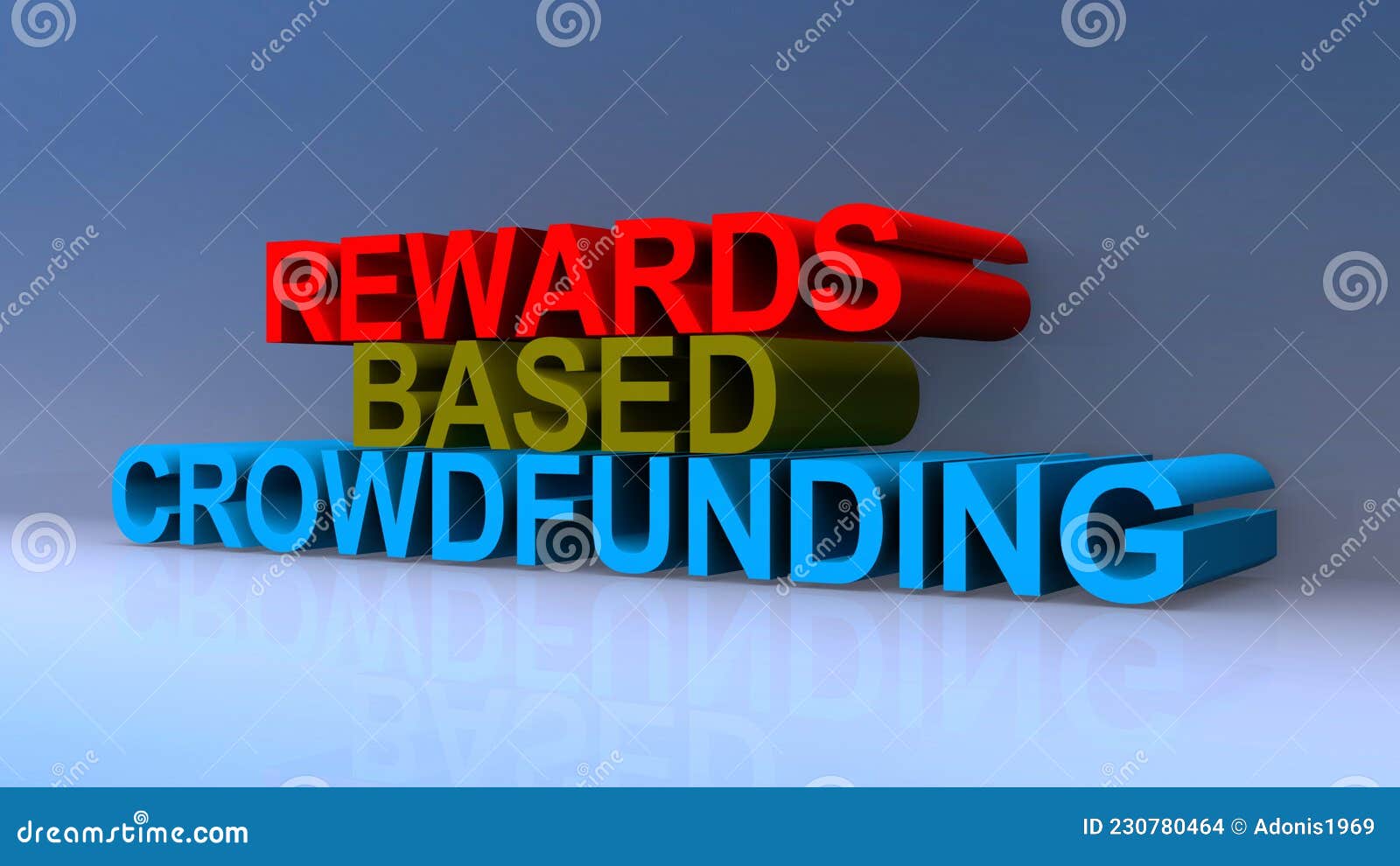 Rewards Based Crowdfunding on Blue Stock Illustration - Illustration of ...