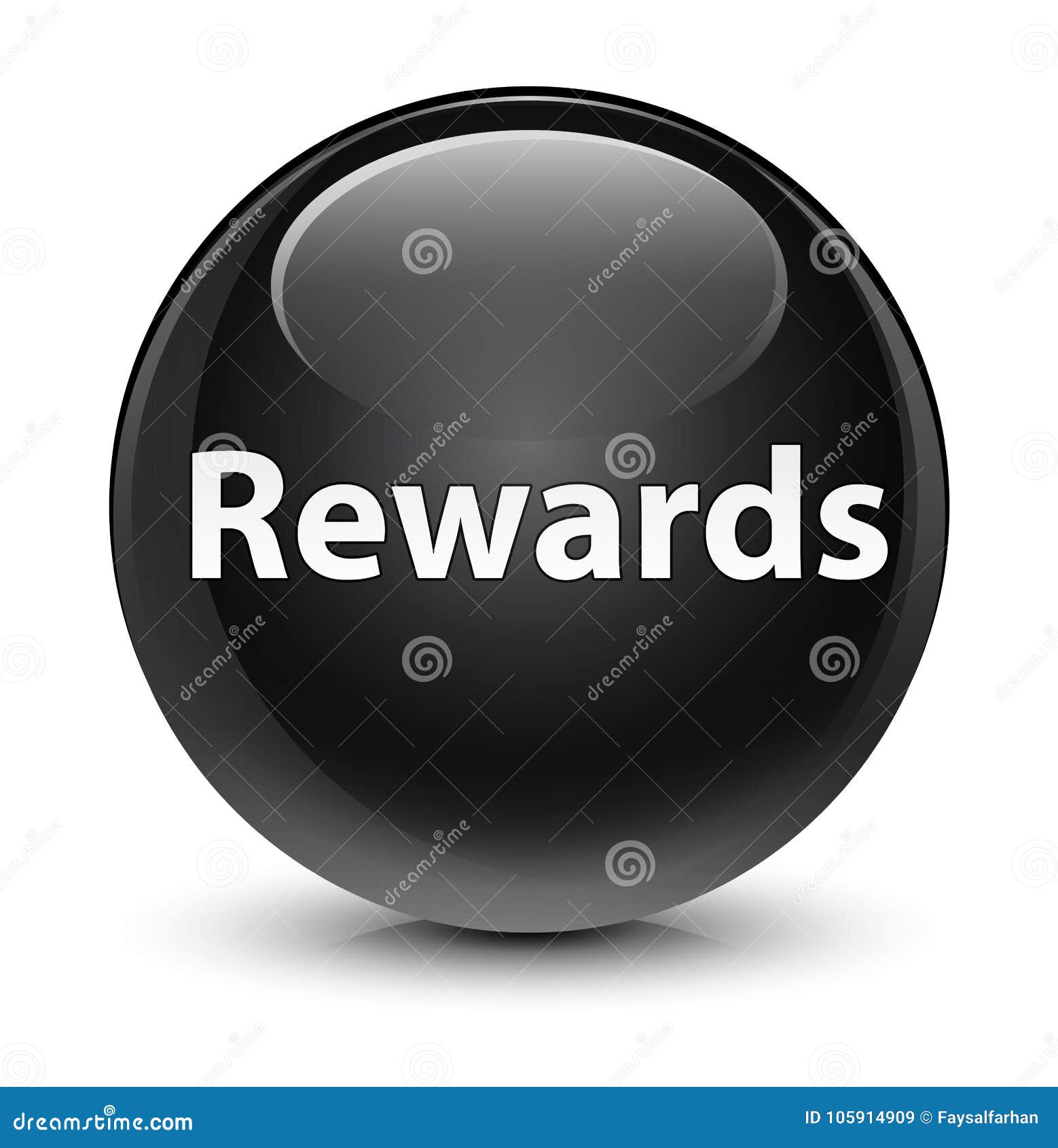 Rewards Glassy Black Round Button Stock Illustration - Illustration of ...