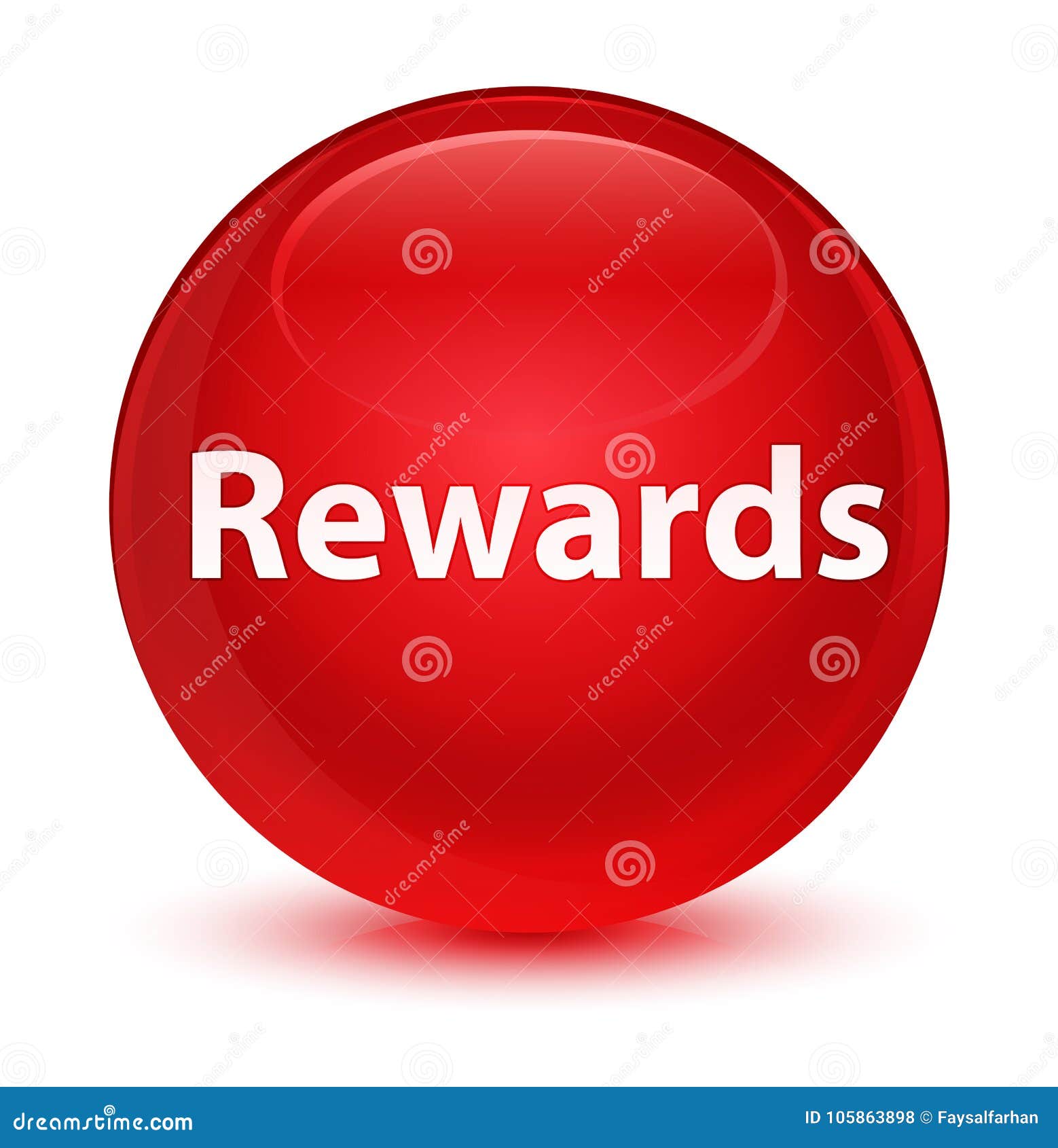 Rewards Glassy Red Round Button Stock Illustration - Illustration of ...