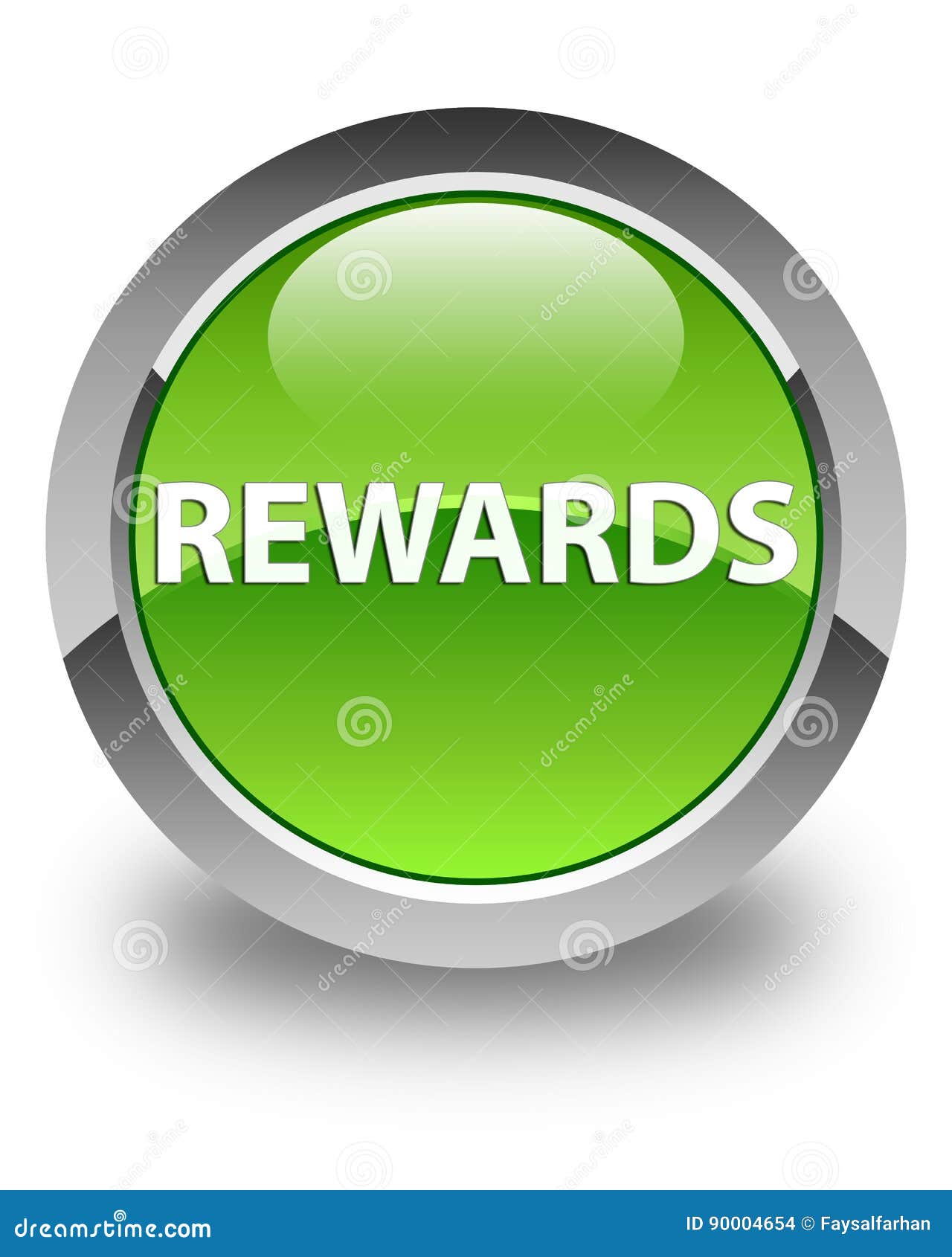 Rewards Glossy Green Round Button Stock Illustration - Illustration of ...