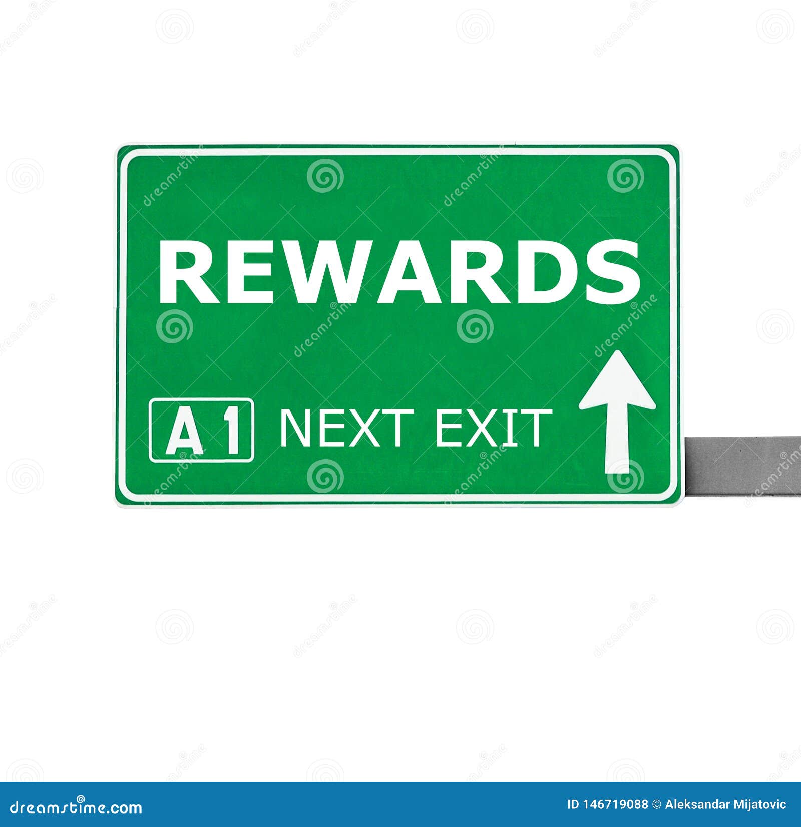 REWARDS Road Sign Isolated on White Stock Photo - Image of billboard ...