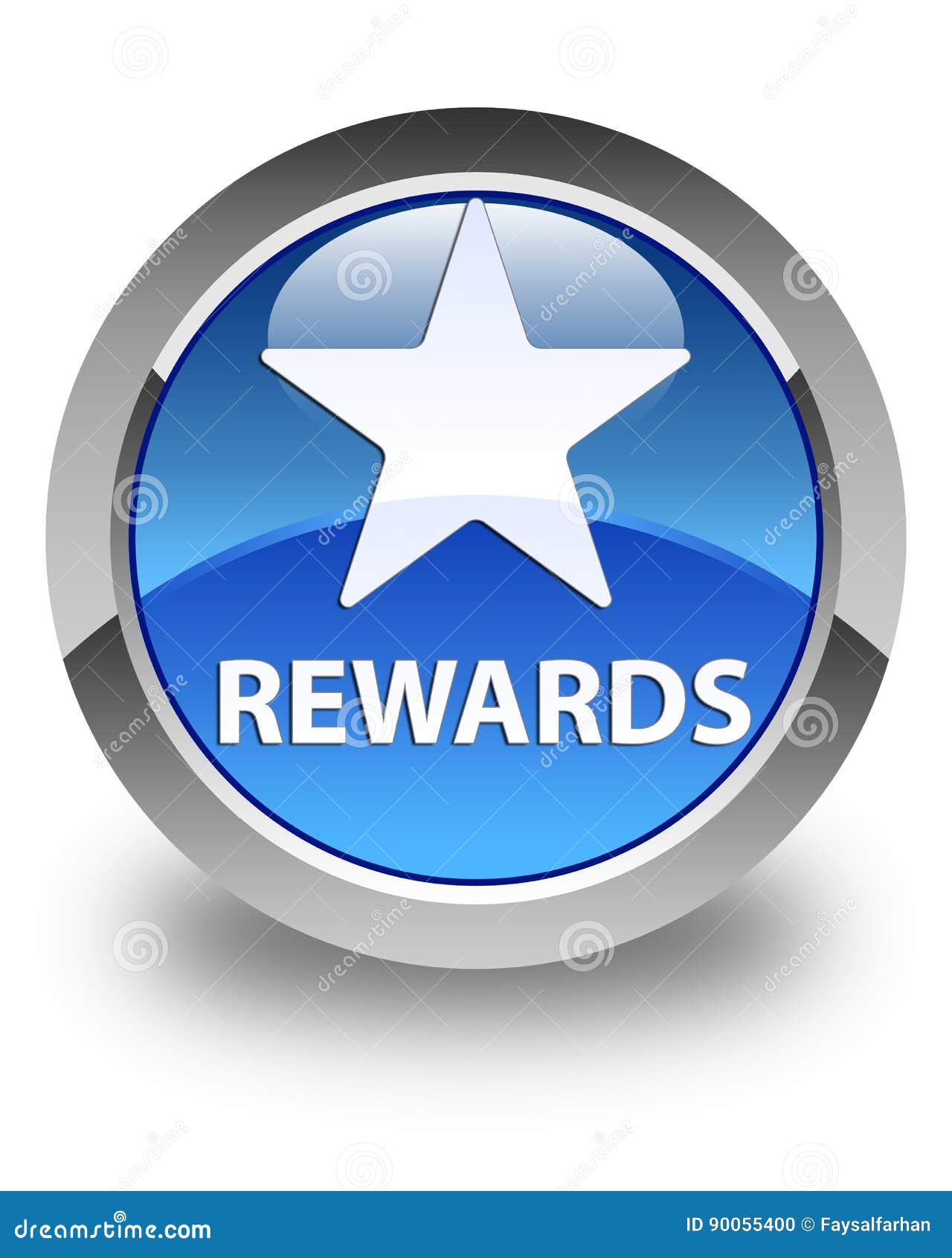 Rewards (star Icon) Glossy Blue Round Button Stock Illustration ...
