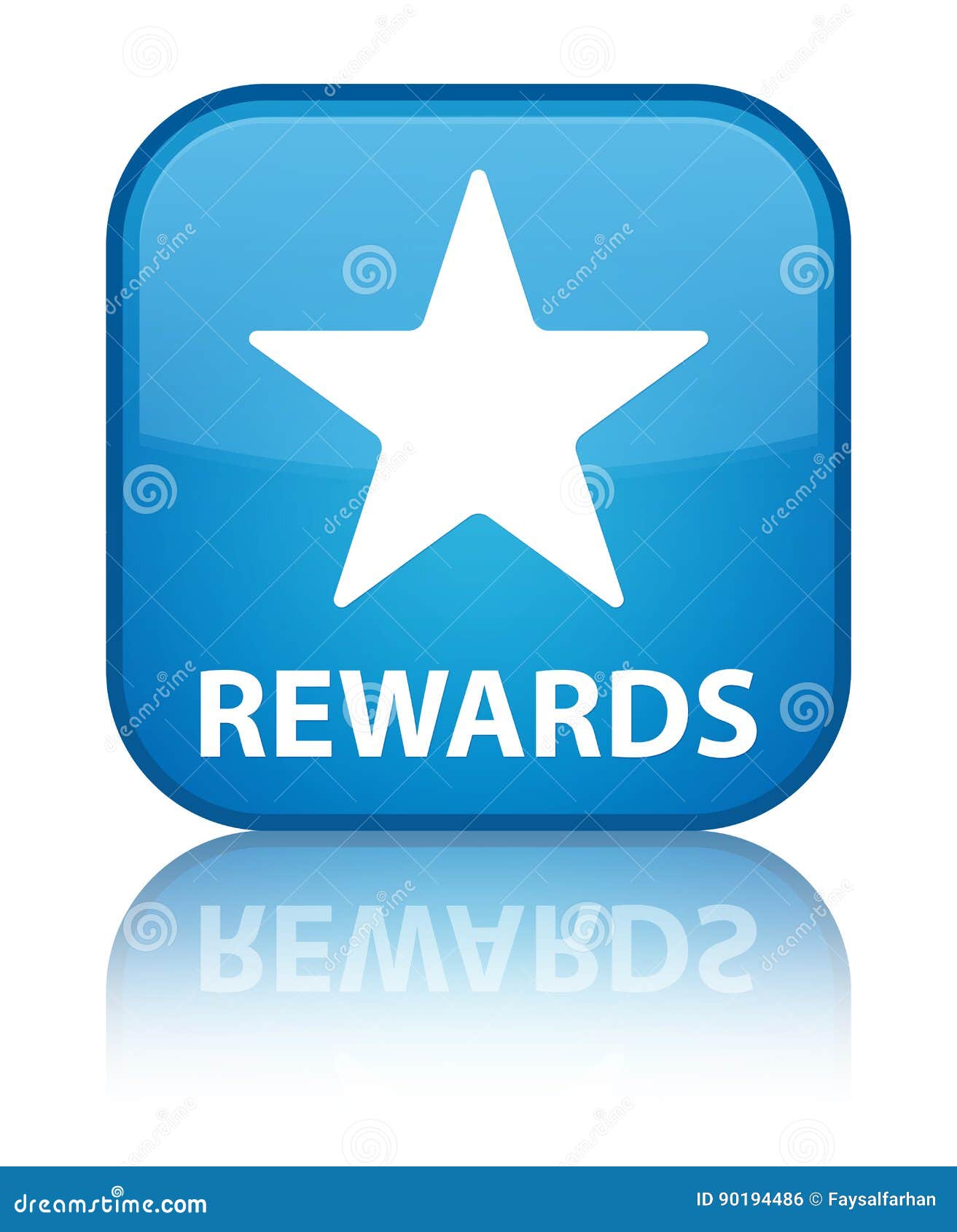 Rewards (star Icon) Special Cyan Blue Square Button Stock Illustration ...