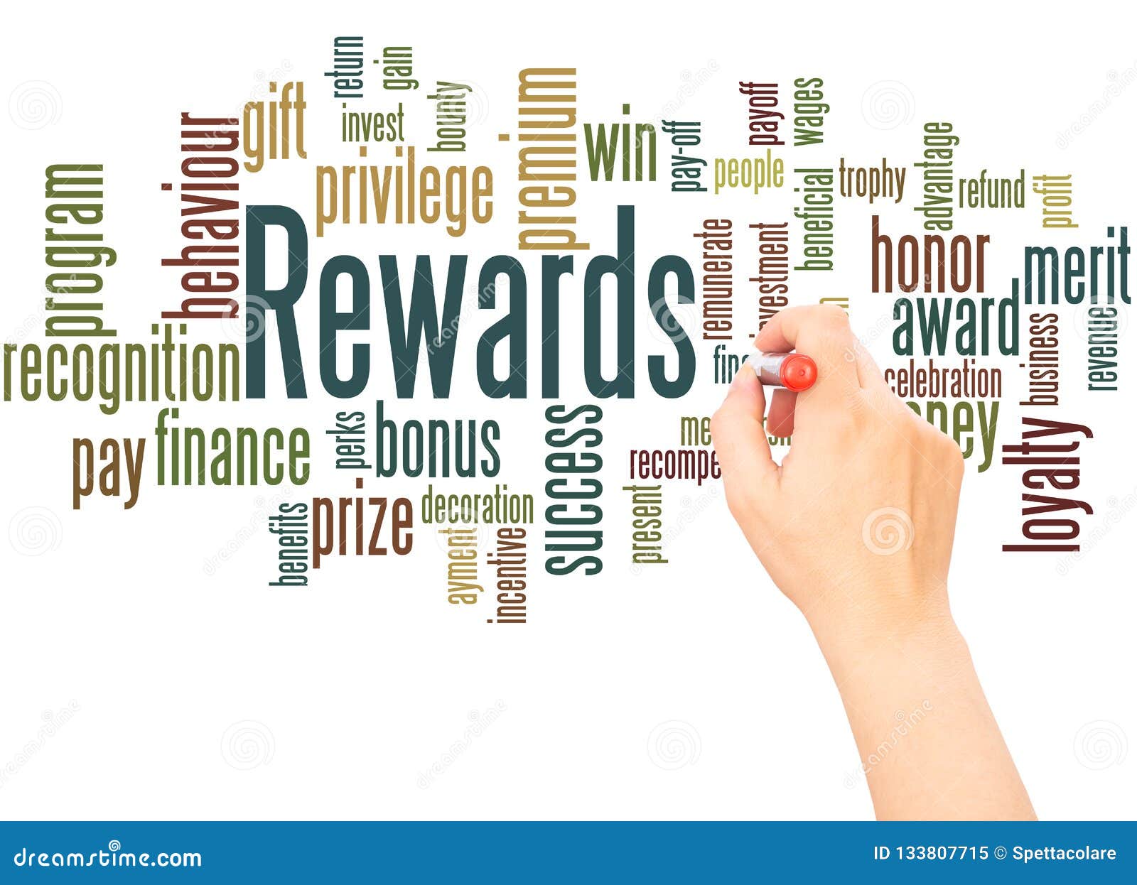Rewards Word Cloud Hand Writing Concept Stock Image - Image of business ...