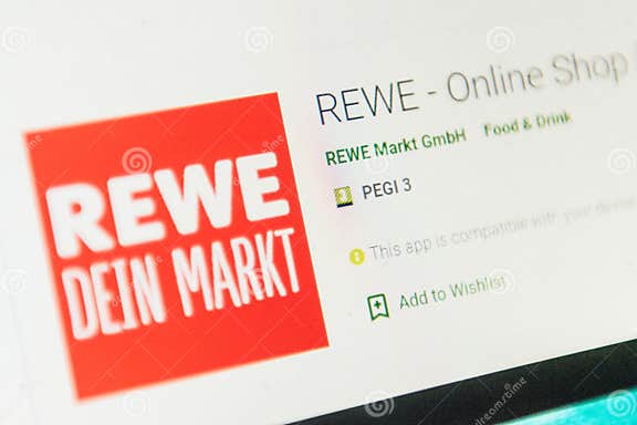 Rewe App Icon. Selective Focus. Editorial Photography - Image of ...