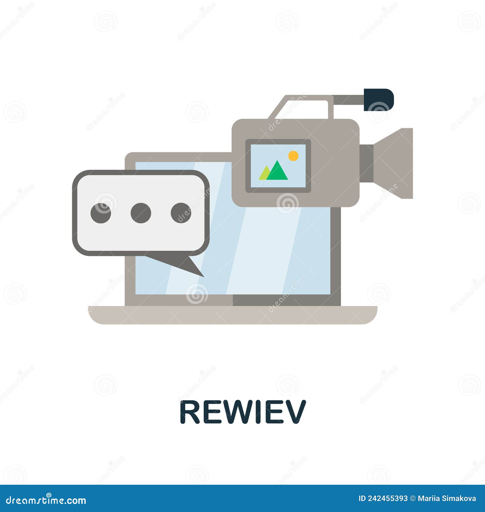 Rewiev Flat Icon. Colored Element Sign from Feedback Collection. Flat ...