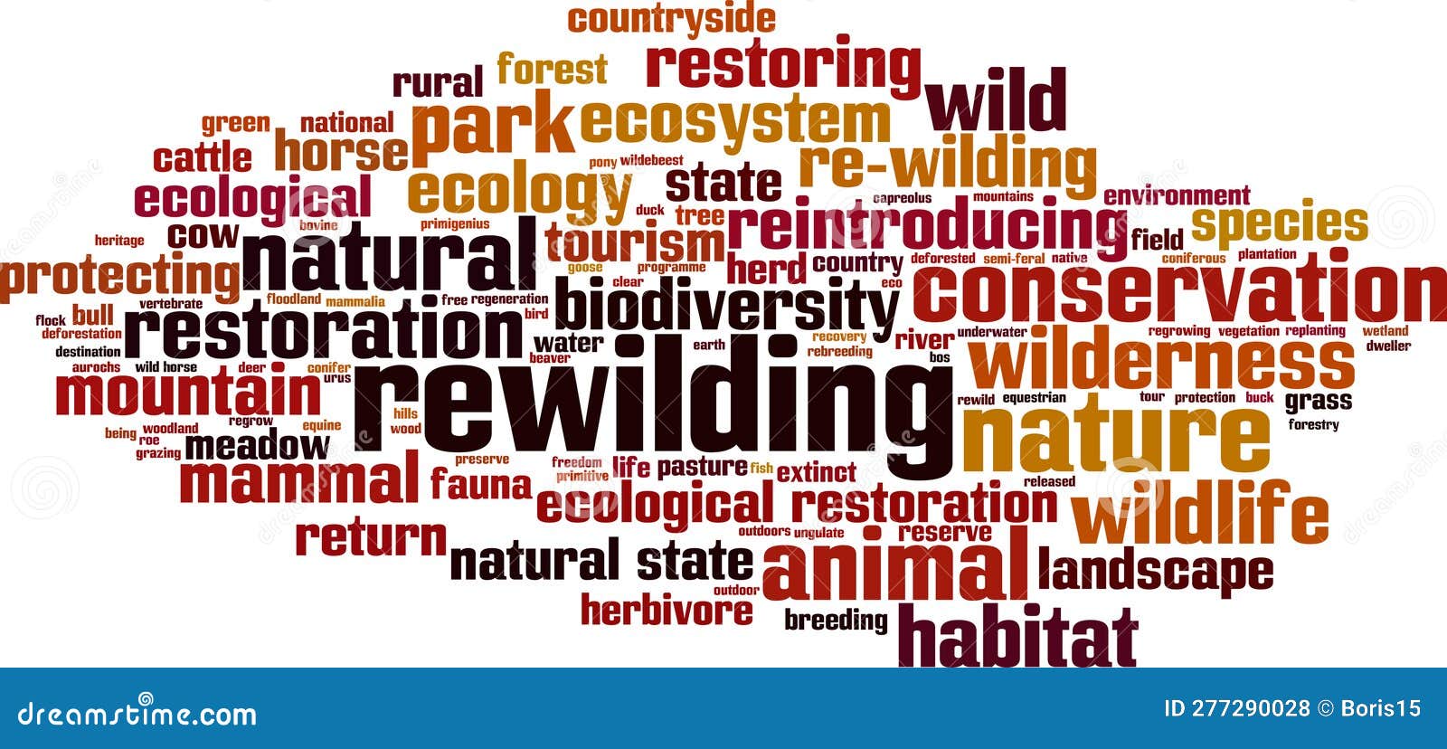 Rewilding word cloud stock vector. Illustration of habitat - 277290028