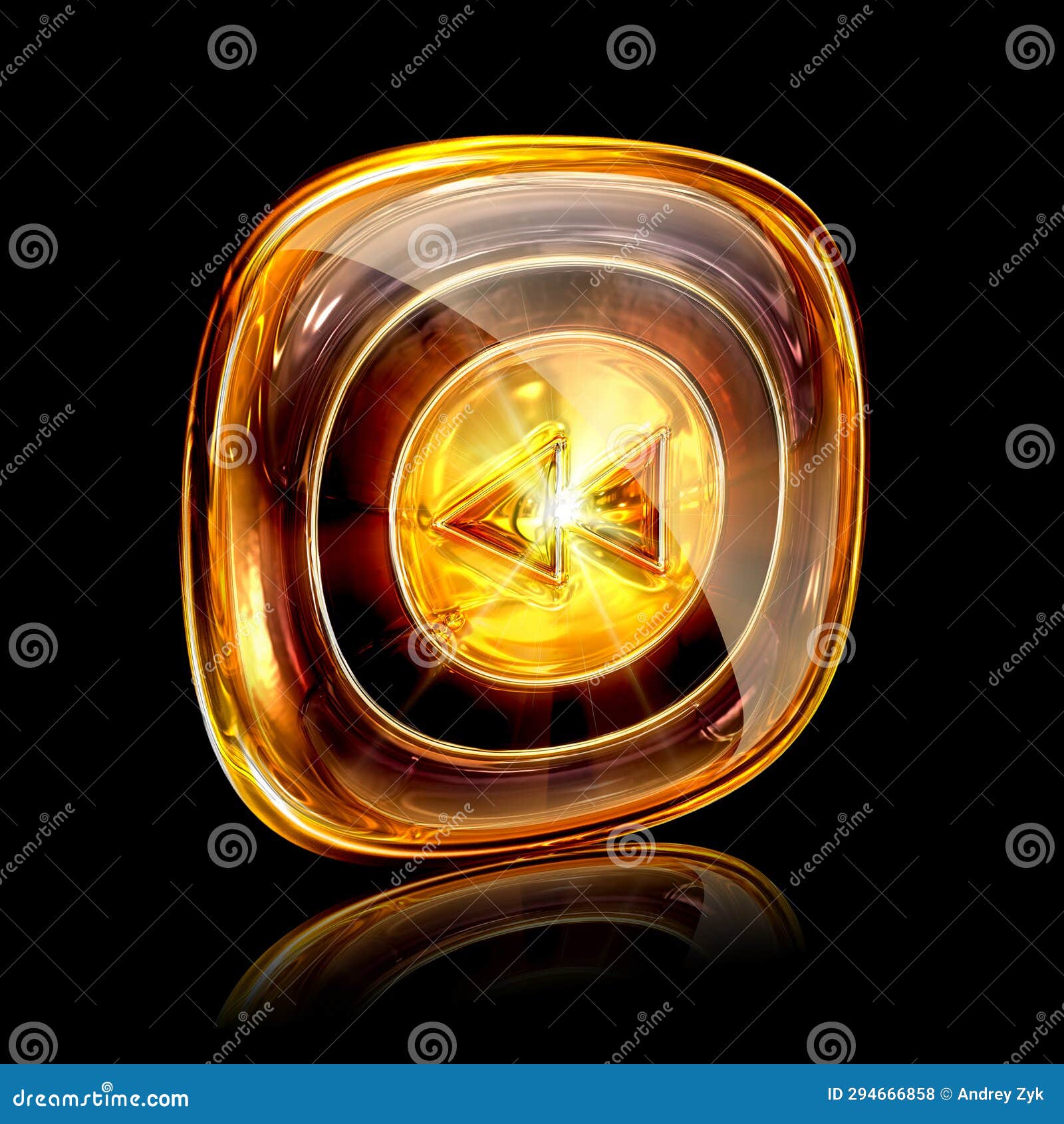 Rewind Back icon amber. stock photo. Image of glossy - 294666858