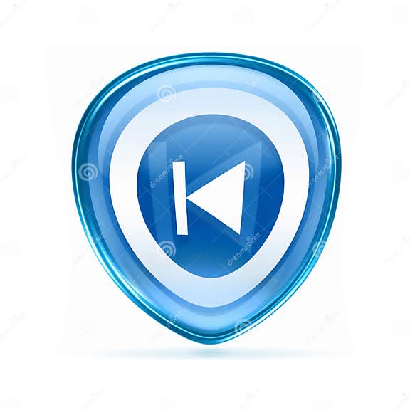 Rewind Back icon blue. stock illustration. Illustration of glass ...