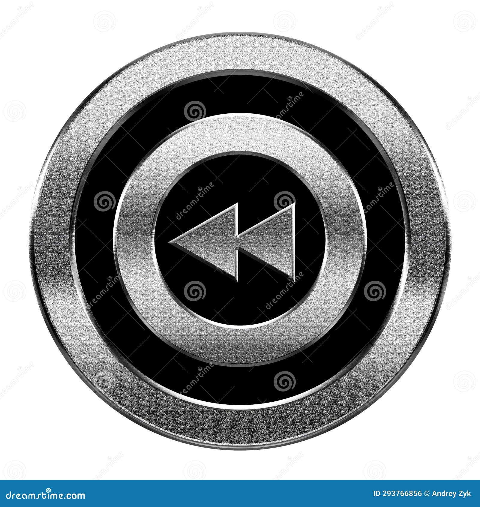 Rewind Back icon silver stock illustration. Illustration of circle ...