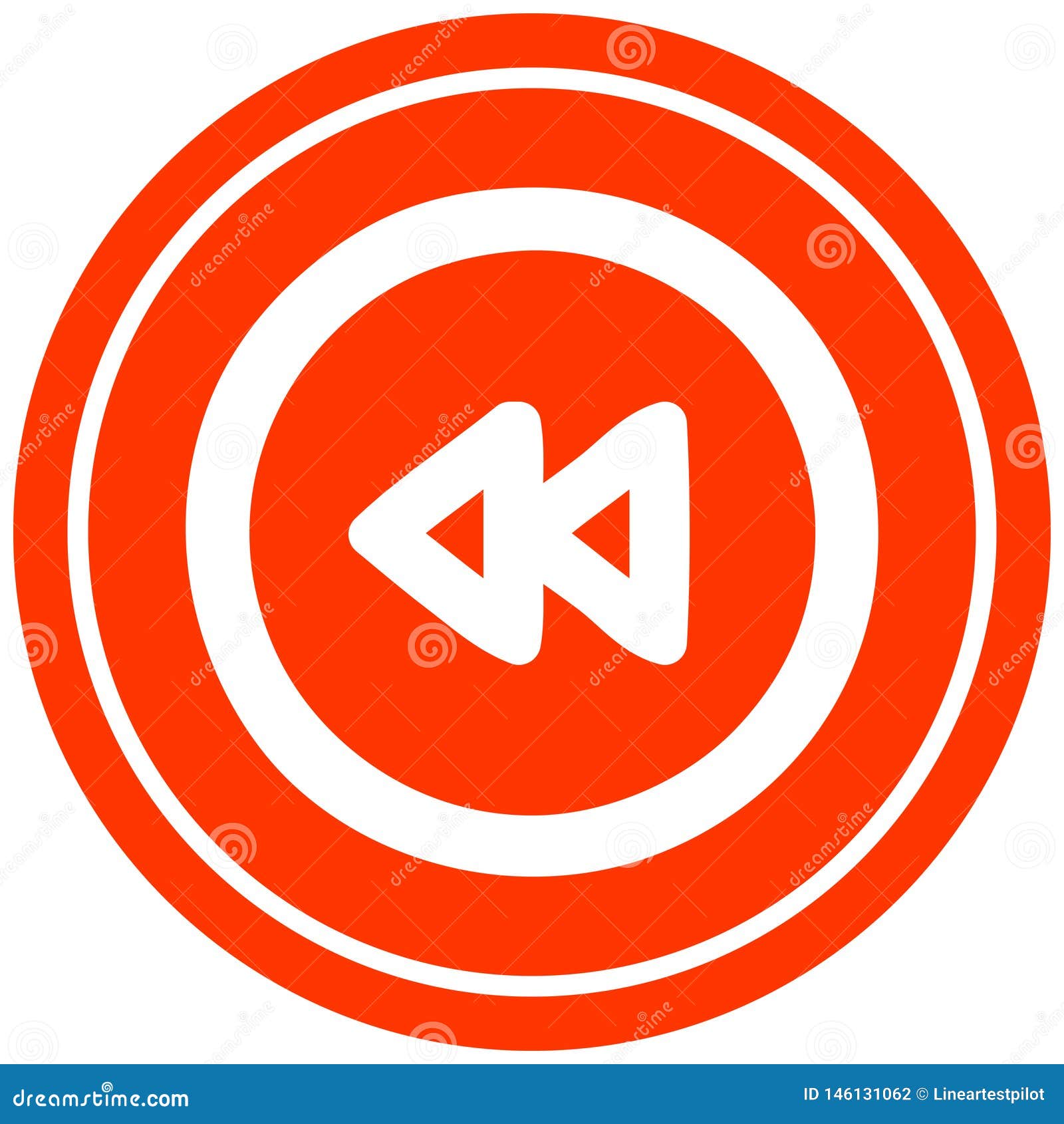 Rewind Button Circular Icon Symbol Stock Vector - Illustration of clip ...