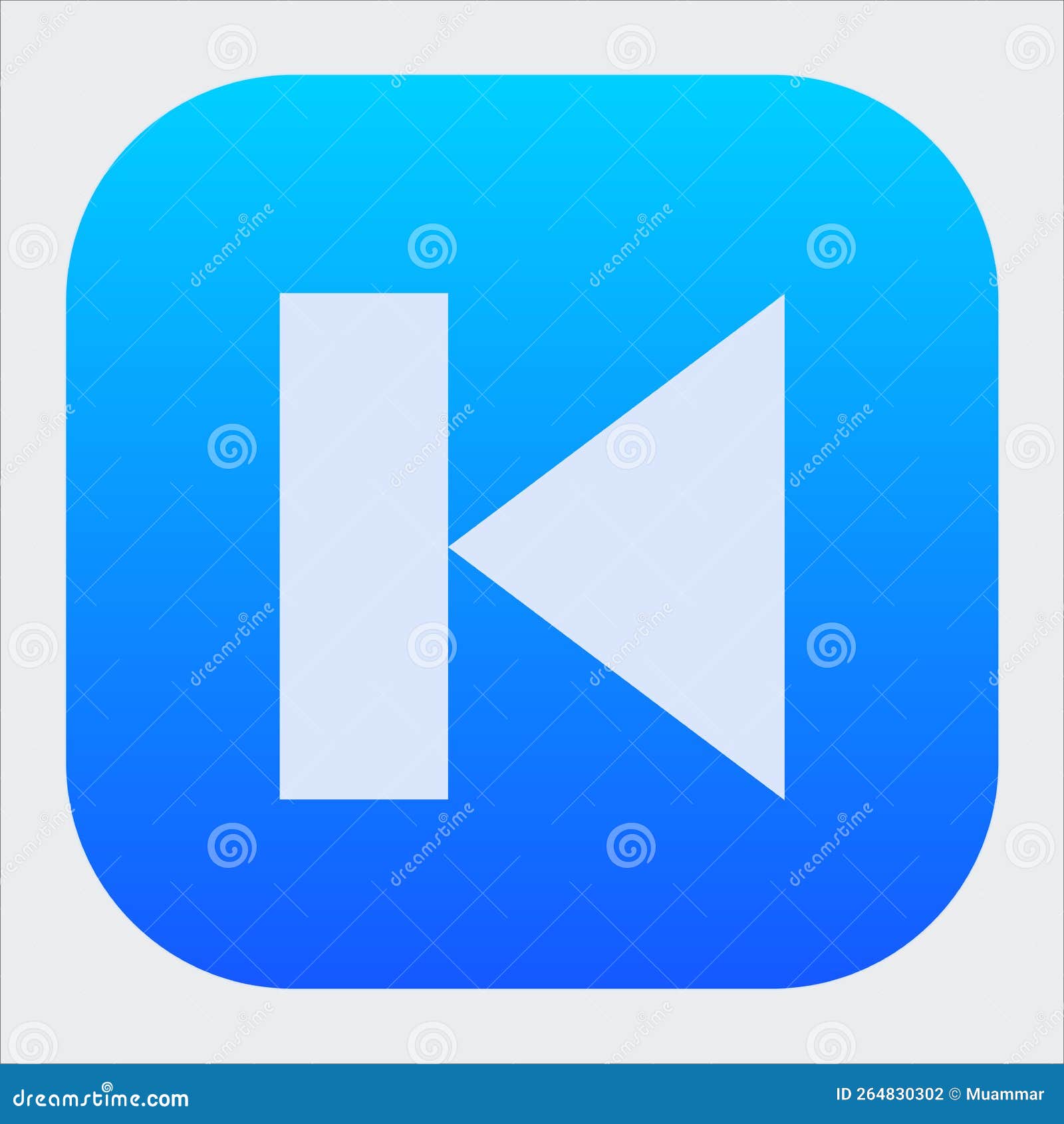 Rewind Button Icon Symbol Button in Gradient Blue Color Stock Vector ...