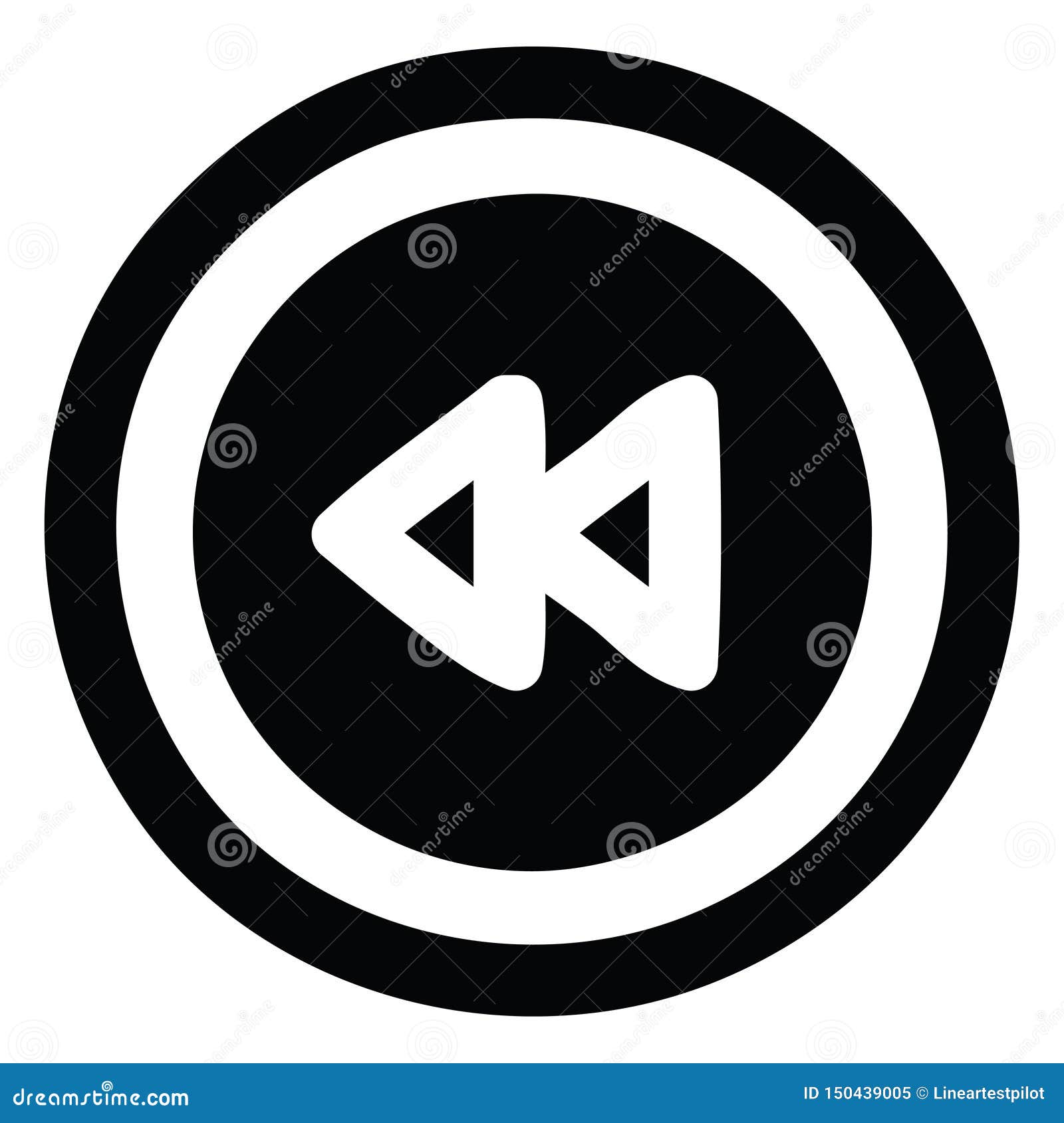 Rewind button icon symbol stock vector. Illustration of rewind - 150439005