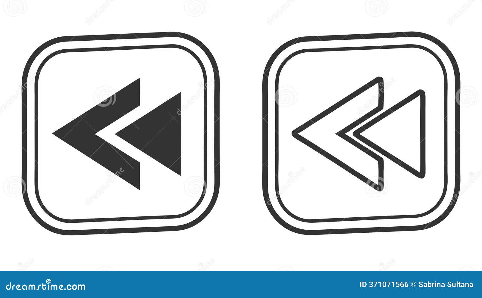 Rewind Button Icon Symbol Cartoon Vector | CartoonDealer.com #150439005