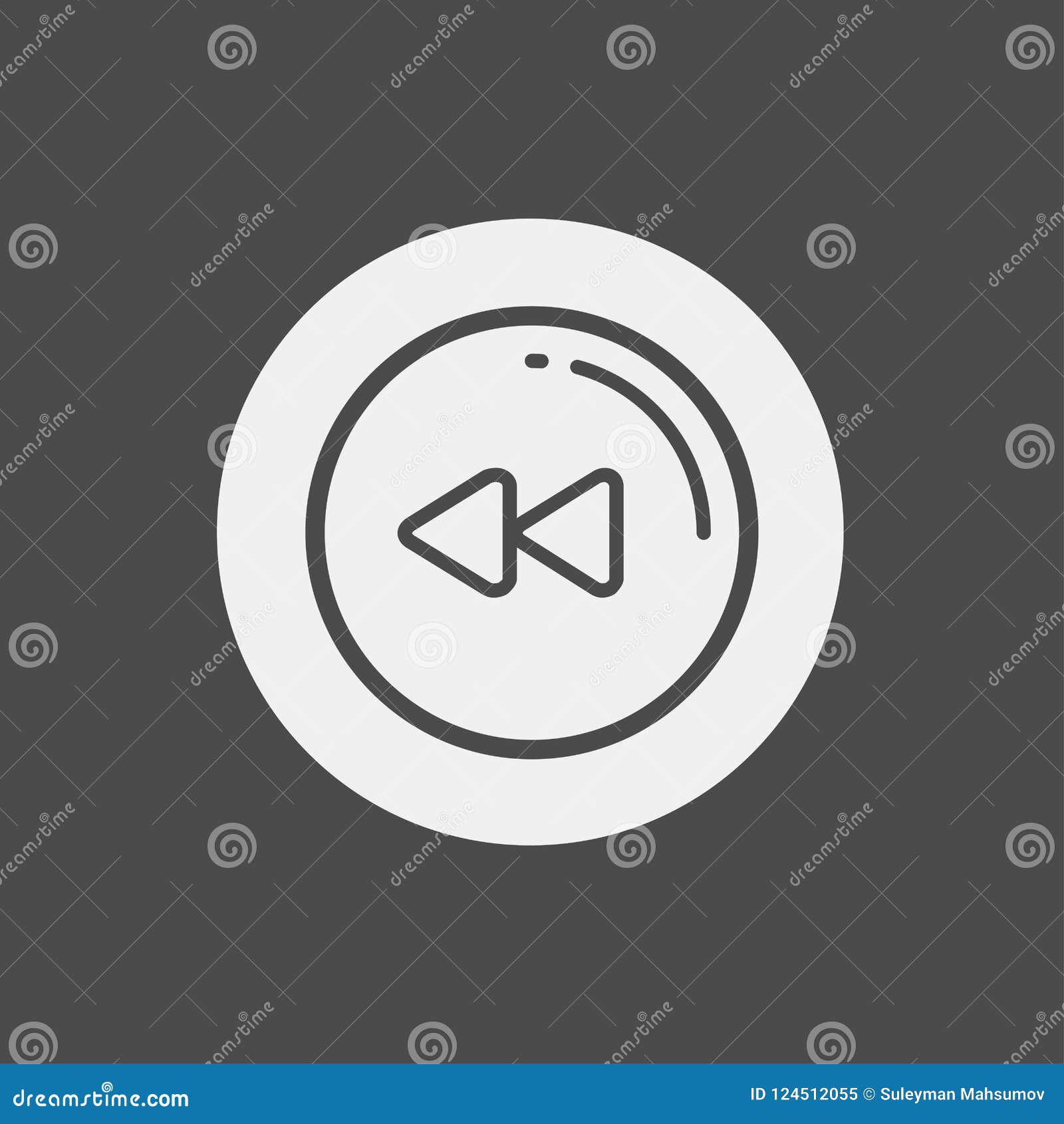 Rewind Vector Icon Sign Symbol Stock Vector - Illustration of loop ...