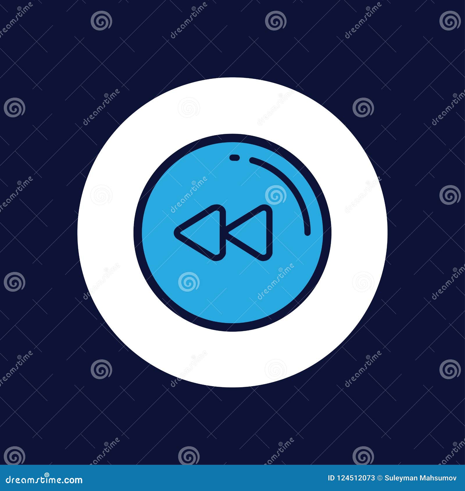 Rewind Vector Icon Sign Symbol Stock Vector - Illustration of design ...