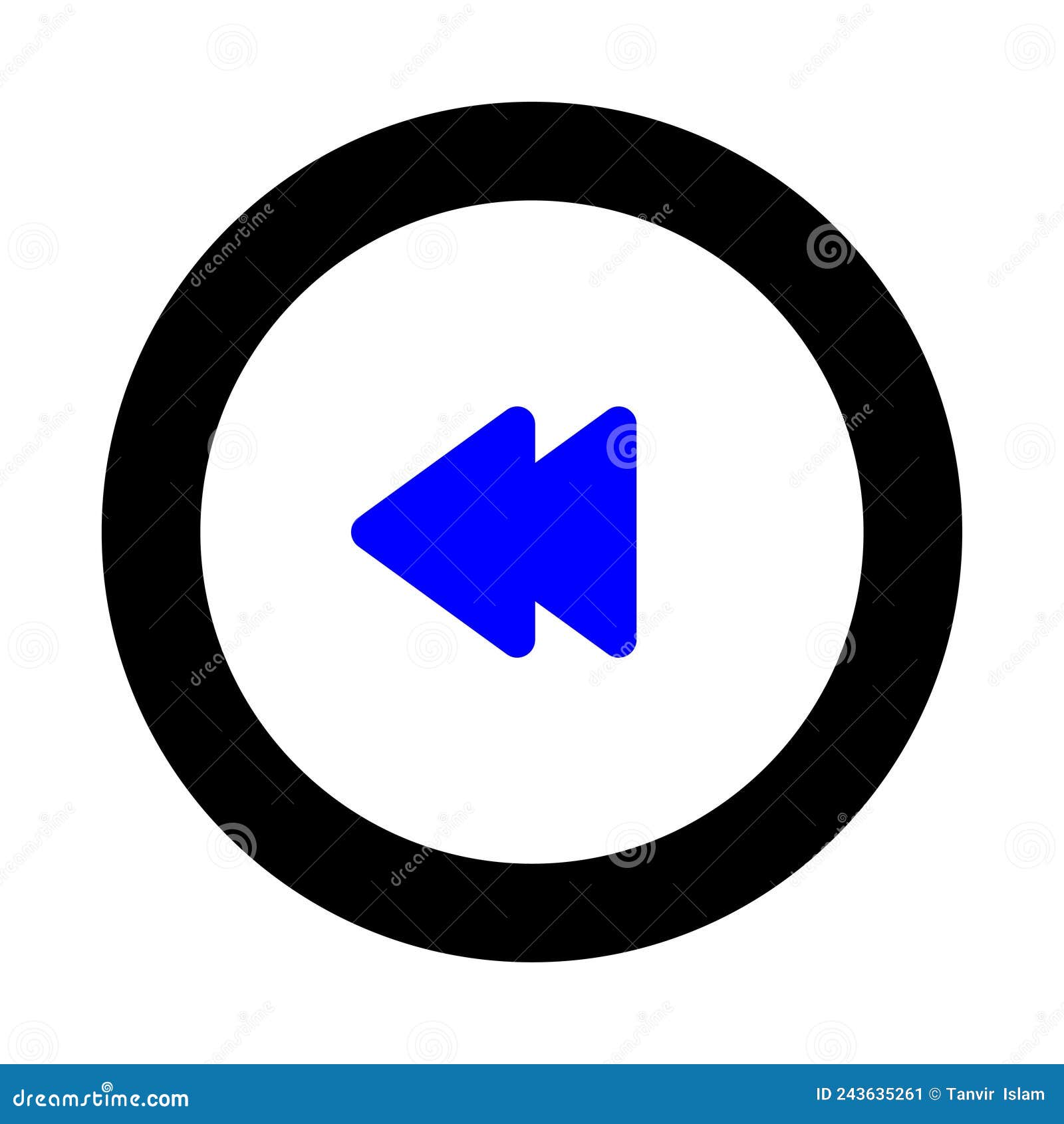 Rewind,Fast Backwards Icon stock vector. Illustration of fast - 243635261