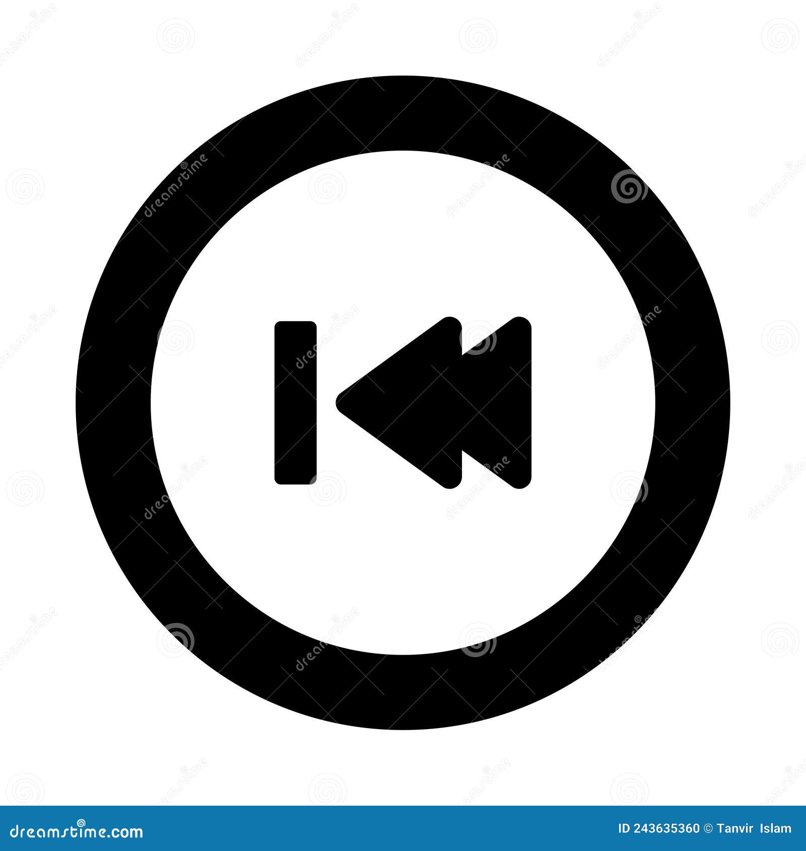 Rewind,Fast Backwards Icon stock vector. Illustration of symbol - 243635360