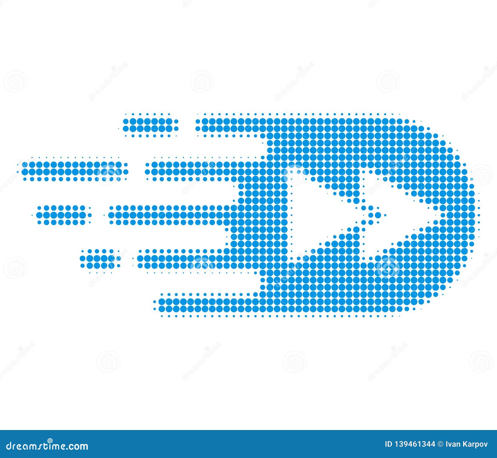 Rewind Forward Halftone Dotted Icon with Fast Rush Effect Stock Vector ...
