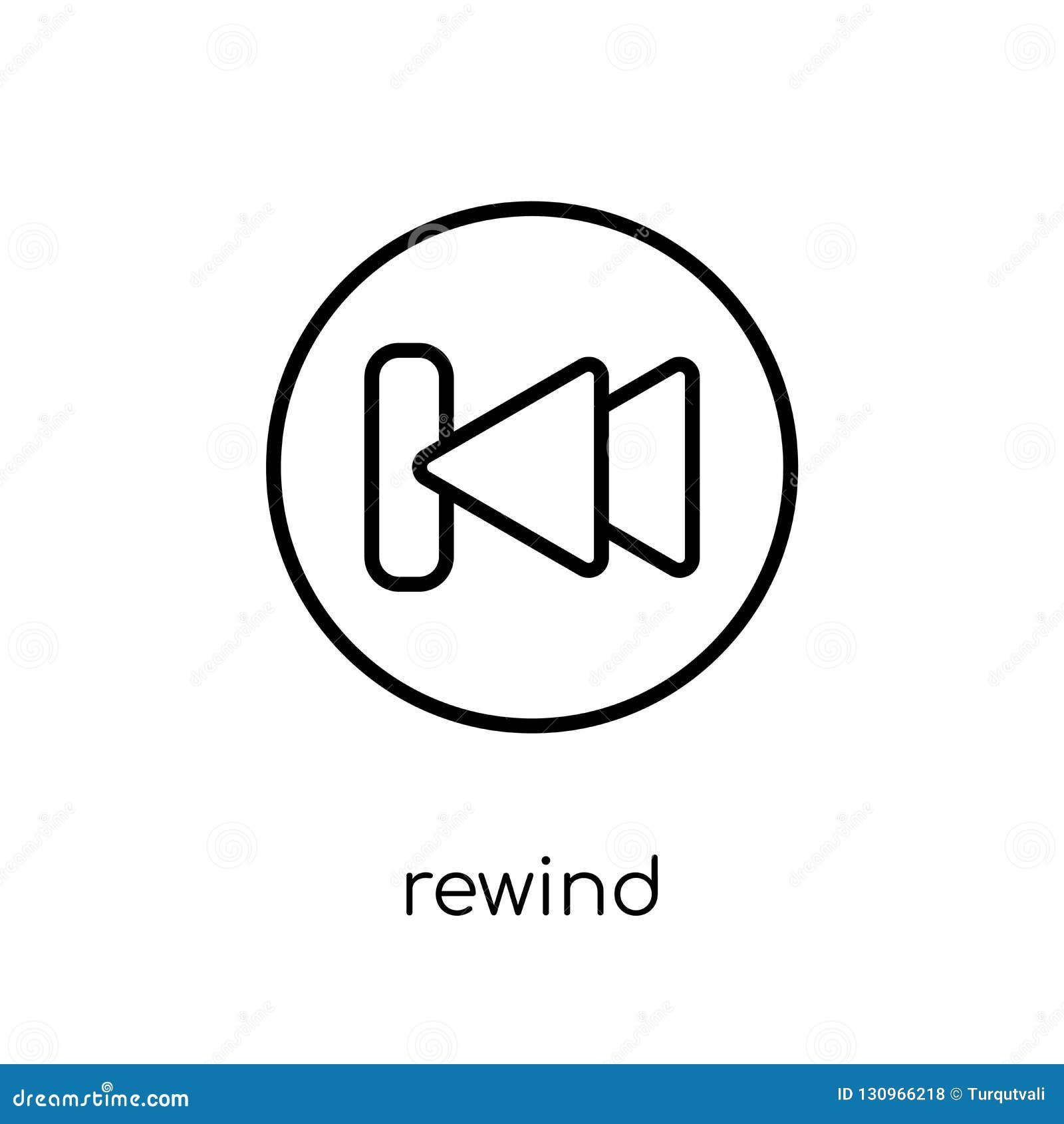 Rewind Icon Vector Sign And Symbol Isolated On White Background, Rewind ...