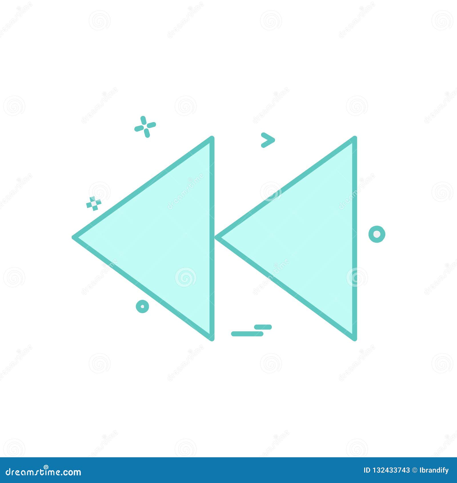 Rewind icon design vector stock vector. Illustration of loop - 132433743