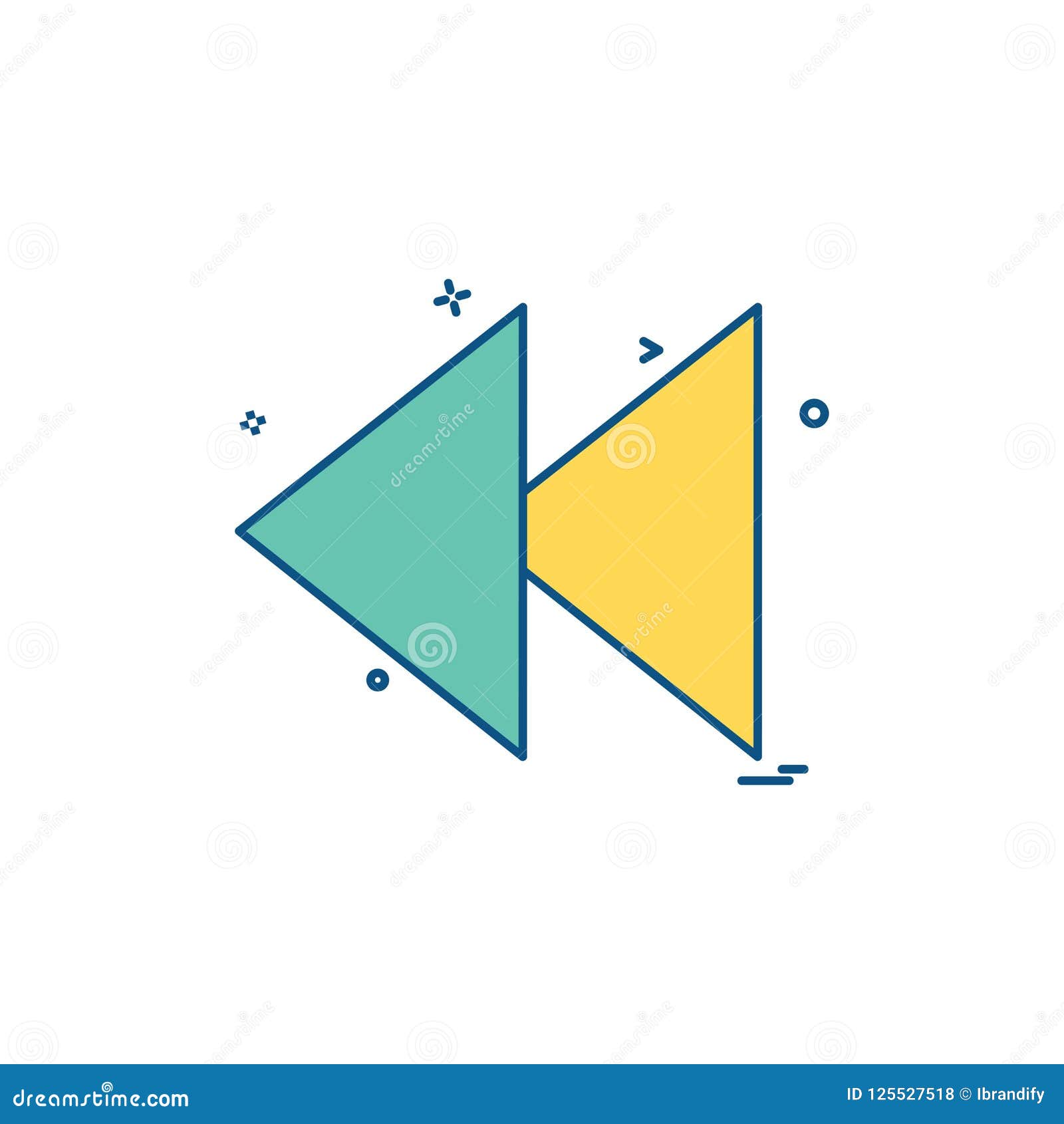 Rewind icon design vector stock vector. Illustration of flat - 125527518