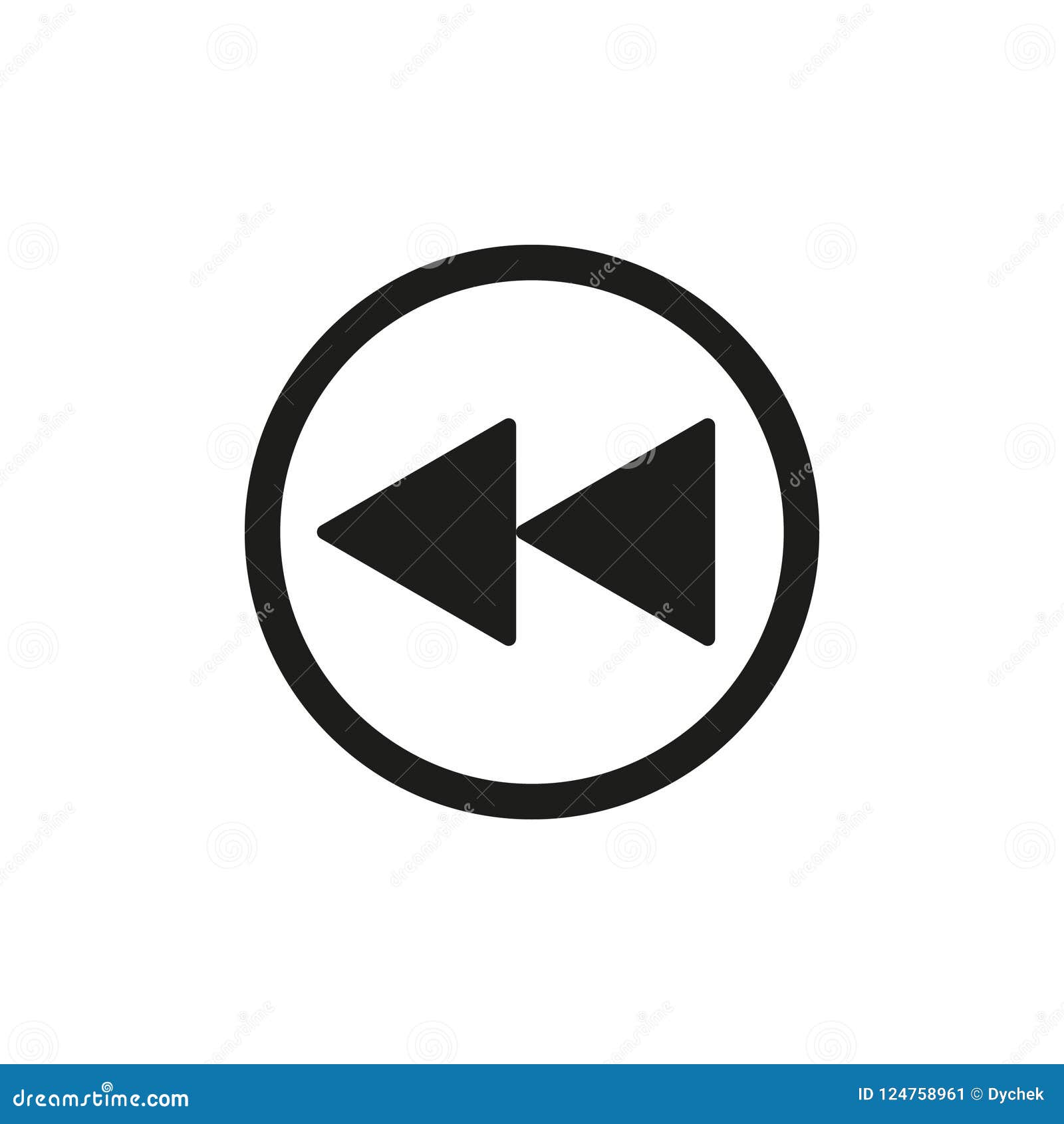 Rewind Icon. Simple Vector Illustration. Stock Vector - Illustration of ...