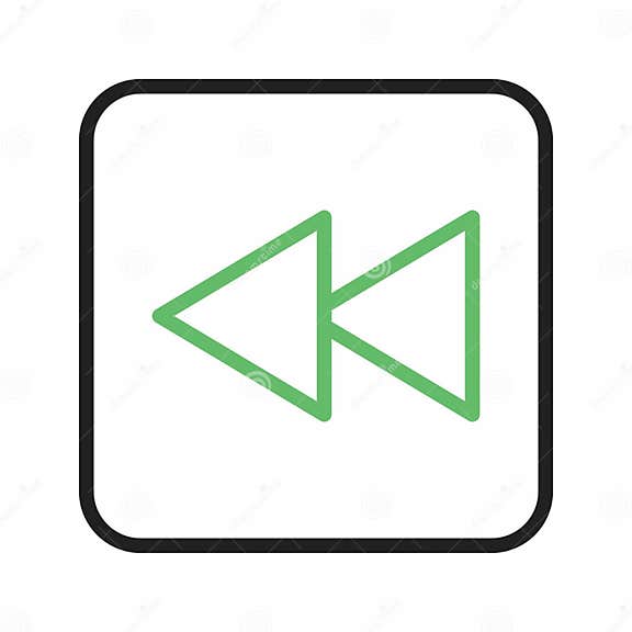 Rewind icon vector image. stock vector. Illustration of rewinding ...