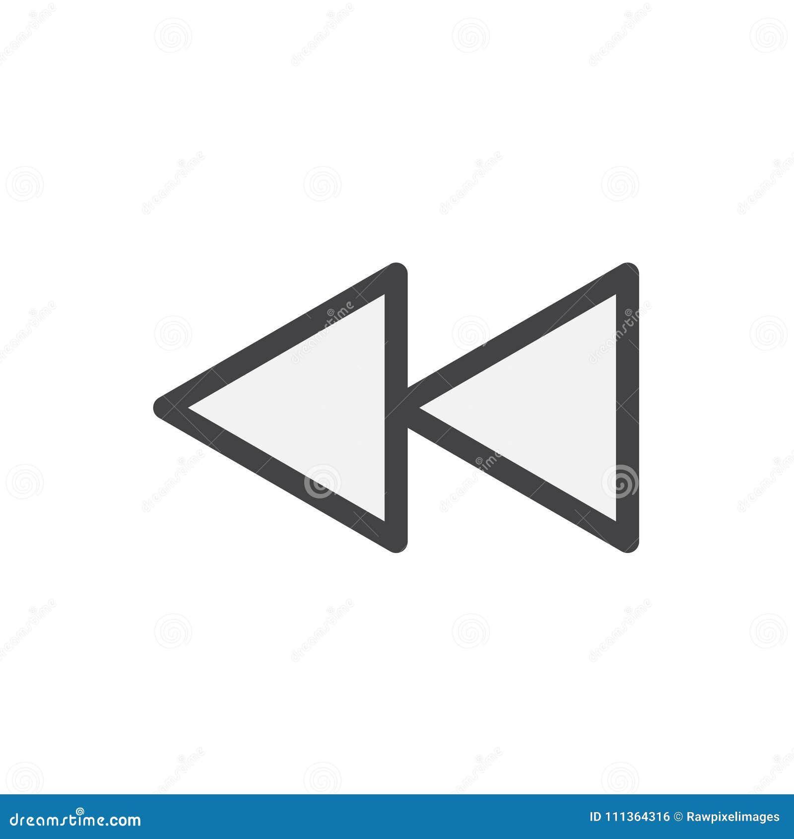 Rewind Icon Vector Sign And Symbol Isolated On White Background, Rewind ...