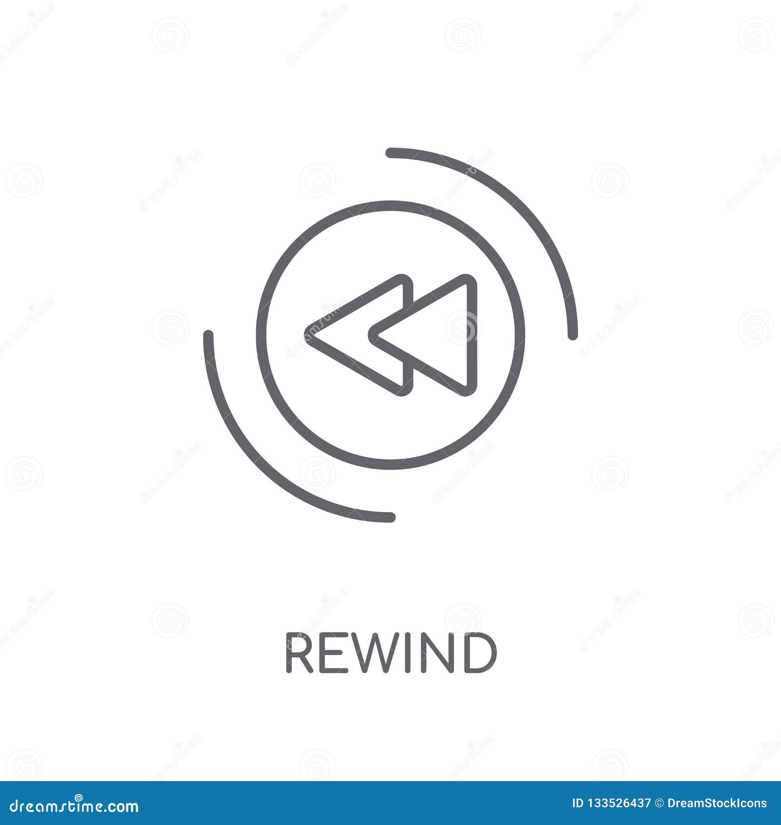 Rewind Linear Icon. Modern Outline Rewind Logo Concept on White Stock ...