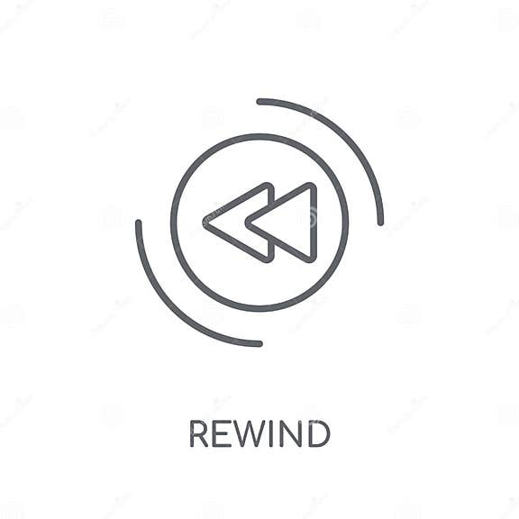 Rewind Linear Icon. Modern Outline Rewind Logo Concept on White Stock ...