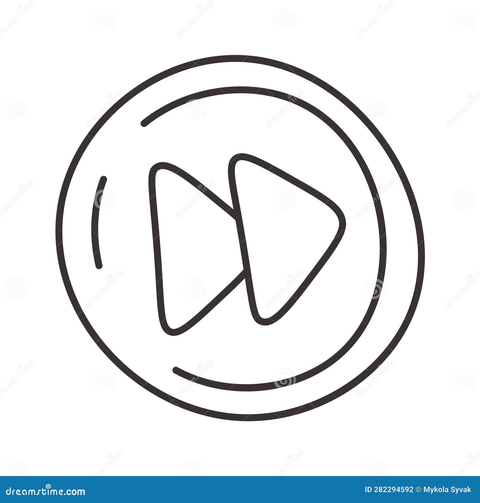Rewind Linear Symbol stock vector. Illustration of refresh - 282294592
