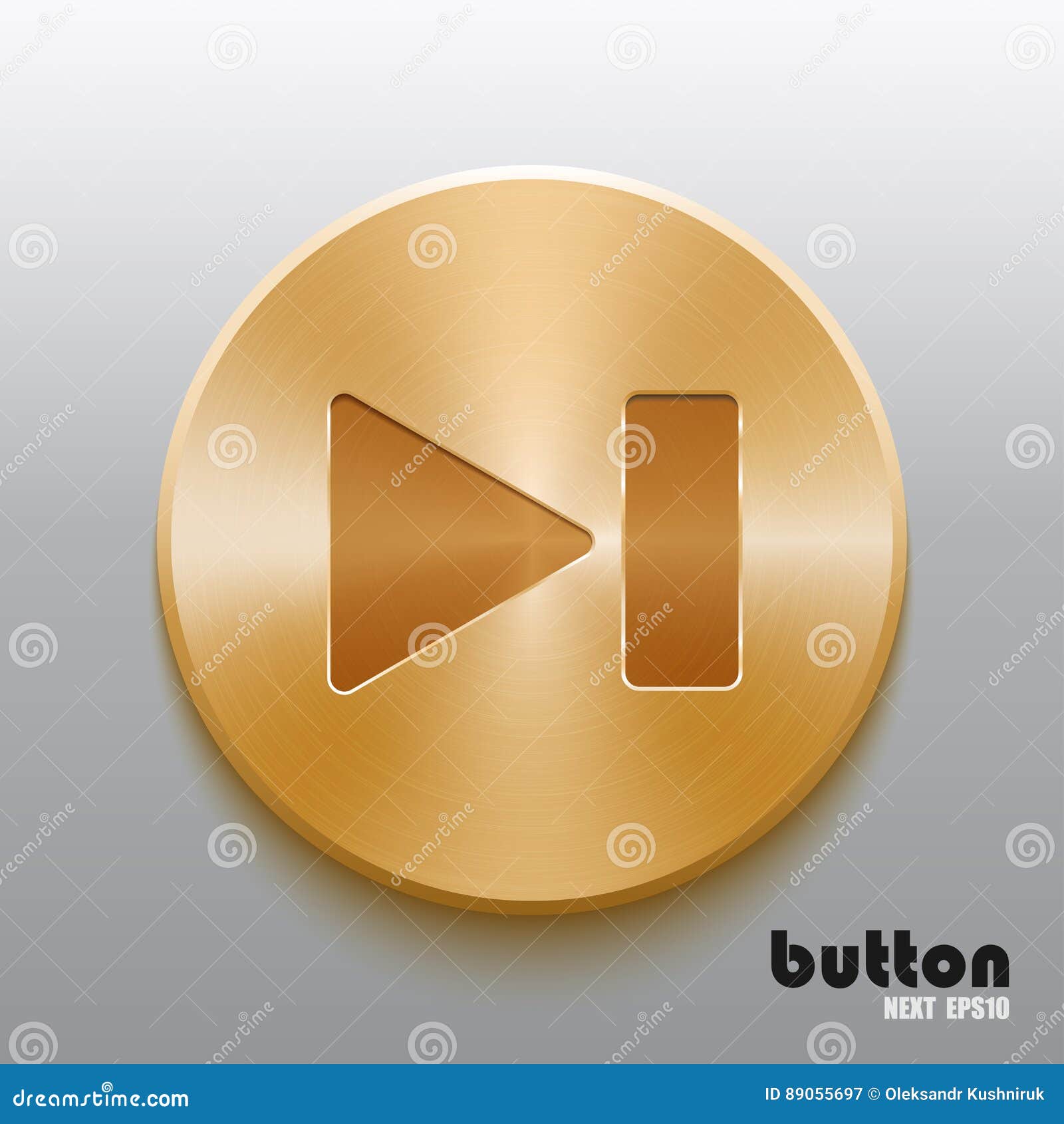 Rewind next golden button stock vector. Illustration of abstract - 89055697