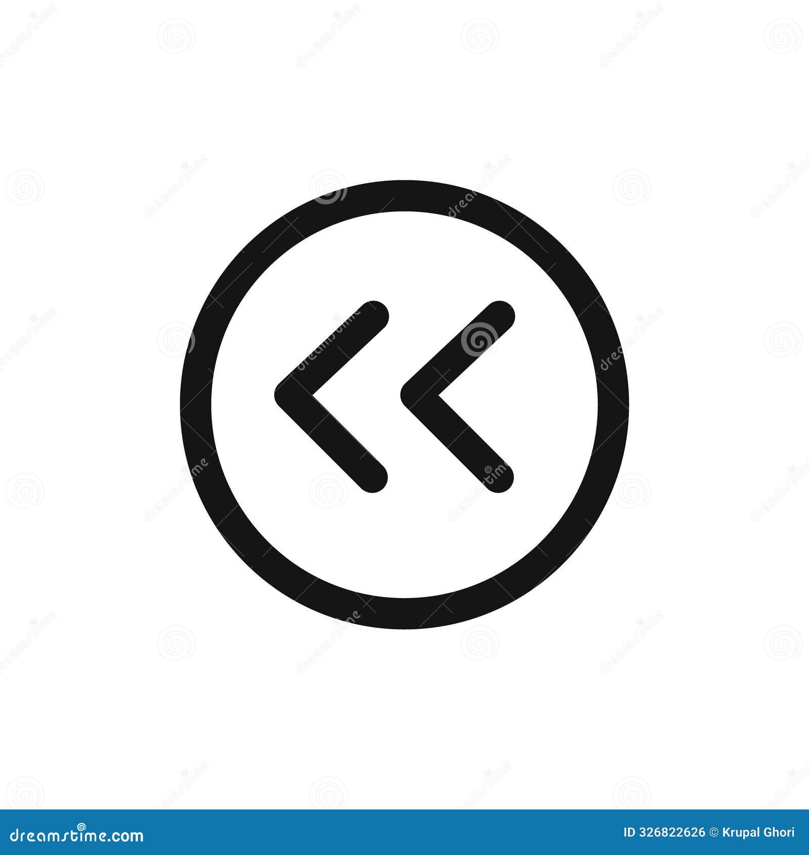 Rewind Previous Back Arrow Icon Linear Vector Graphics Sign | CartoonDealer.com #326822626