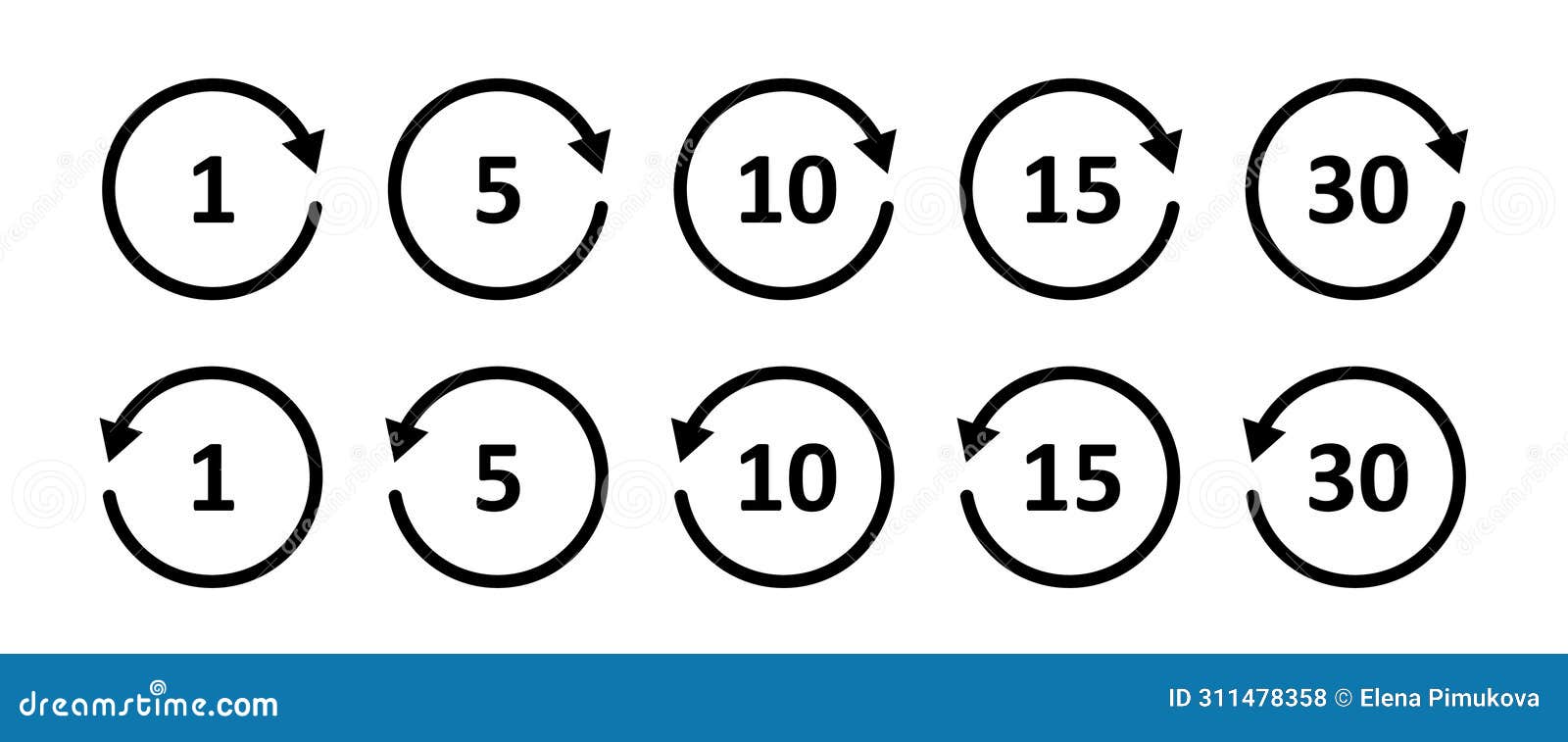 Rewind 15 Second Icon. Circle Arrow Icon. Replay Or Next Symbol. Fast ...