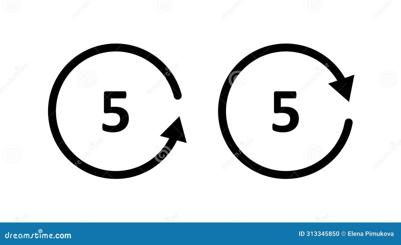 Rewind 5 Second Icon. Circle Arrow Icon. Replay or Next Symbol. Fast ...