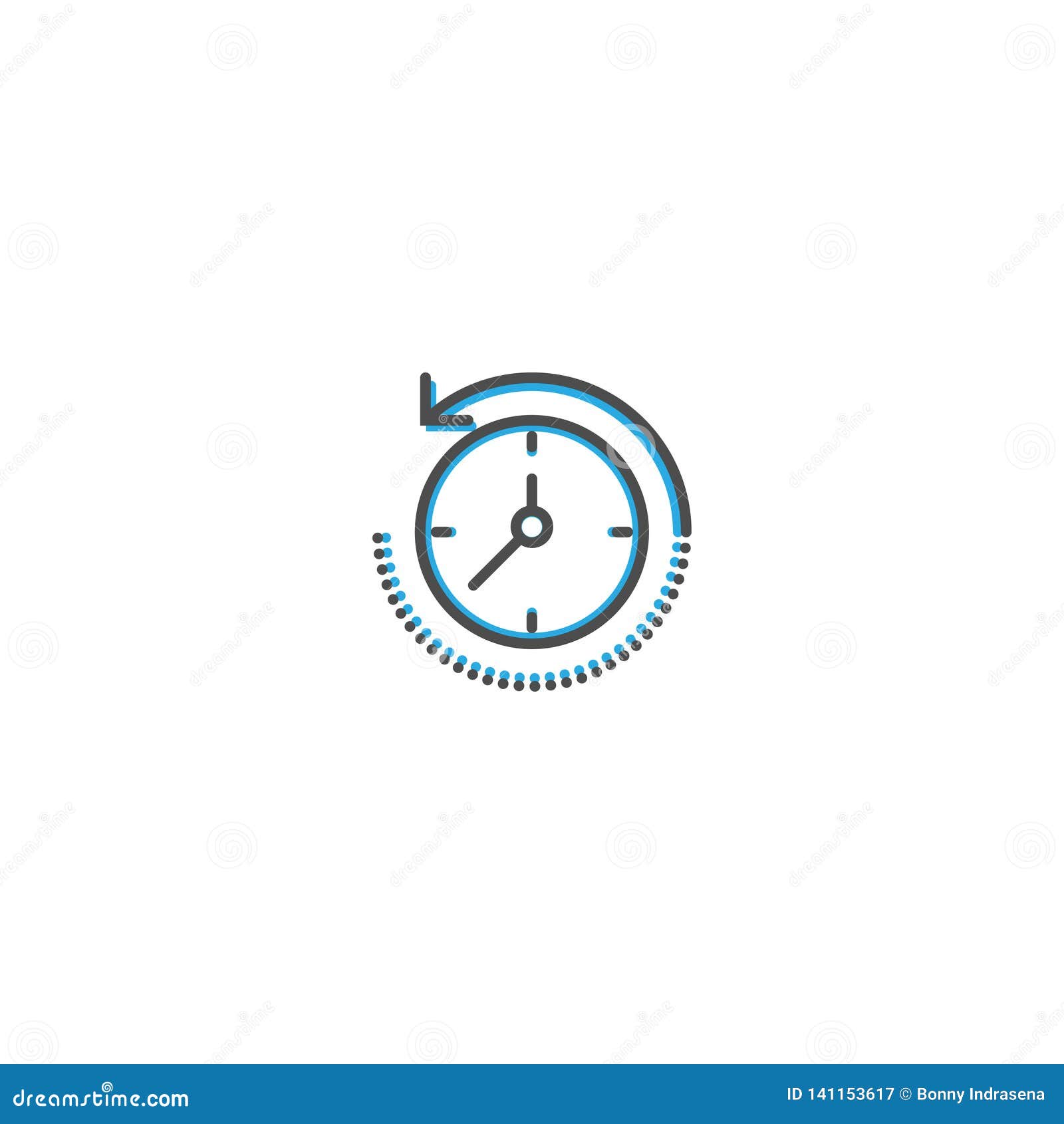 Rewind Time Icon Line Design. Business Icon Vector Illustration Stock ...