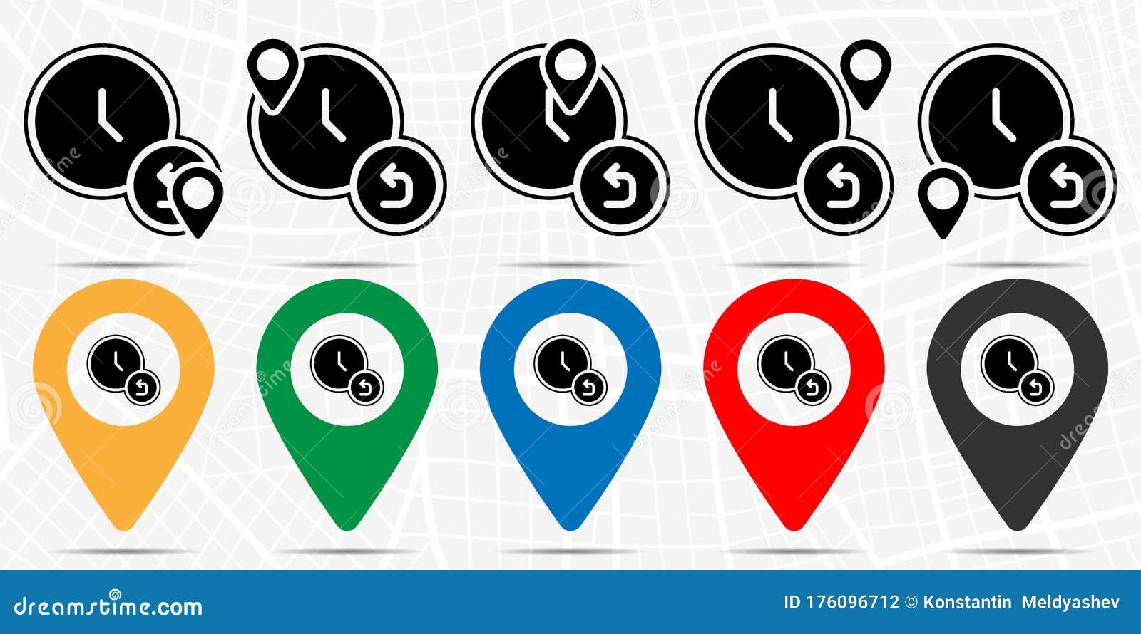 Rewind Time Icon in Location Set. Simple Glyph, Flat Illustration ...