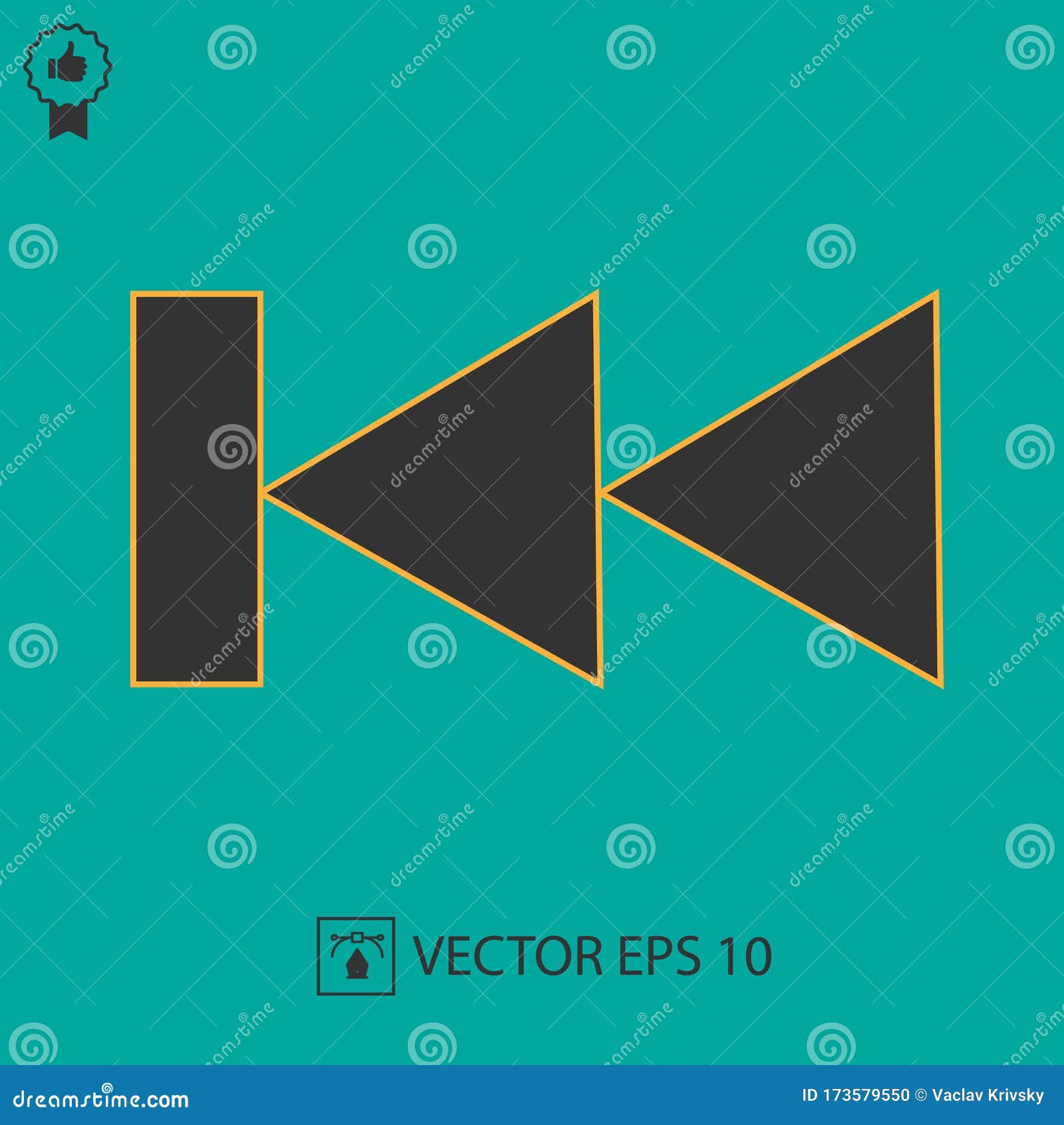 Rewind Vector Icon On White Background. Flat Vector Rewind Icon Symbol ...