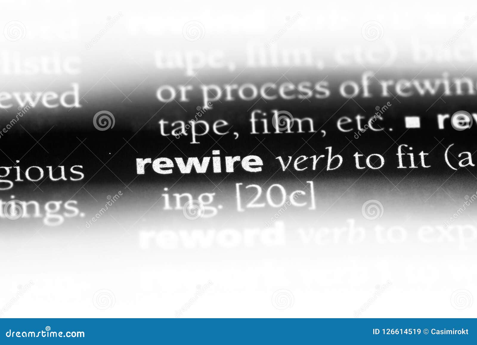 Rewire stock image. Image of writing, paper, macro, definition - 126614519