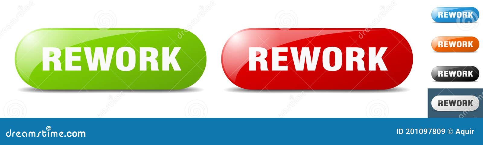 Rework Button. Rounded Sign On White Background Cartoon Vector ...