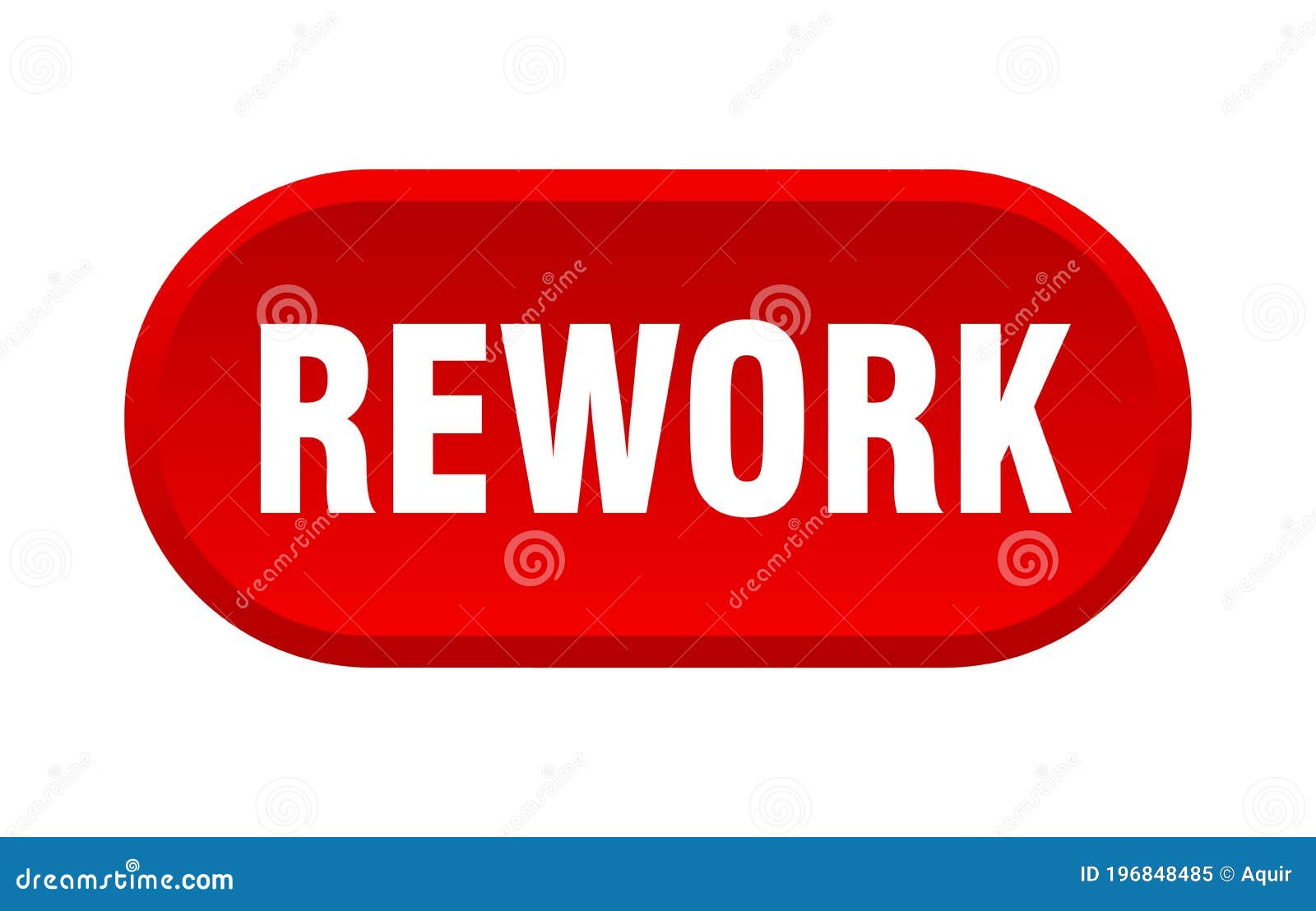 Rework Button. Rounded Sign On White Background Cartoon Vector ...