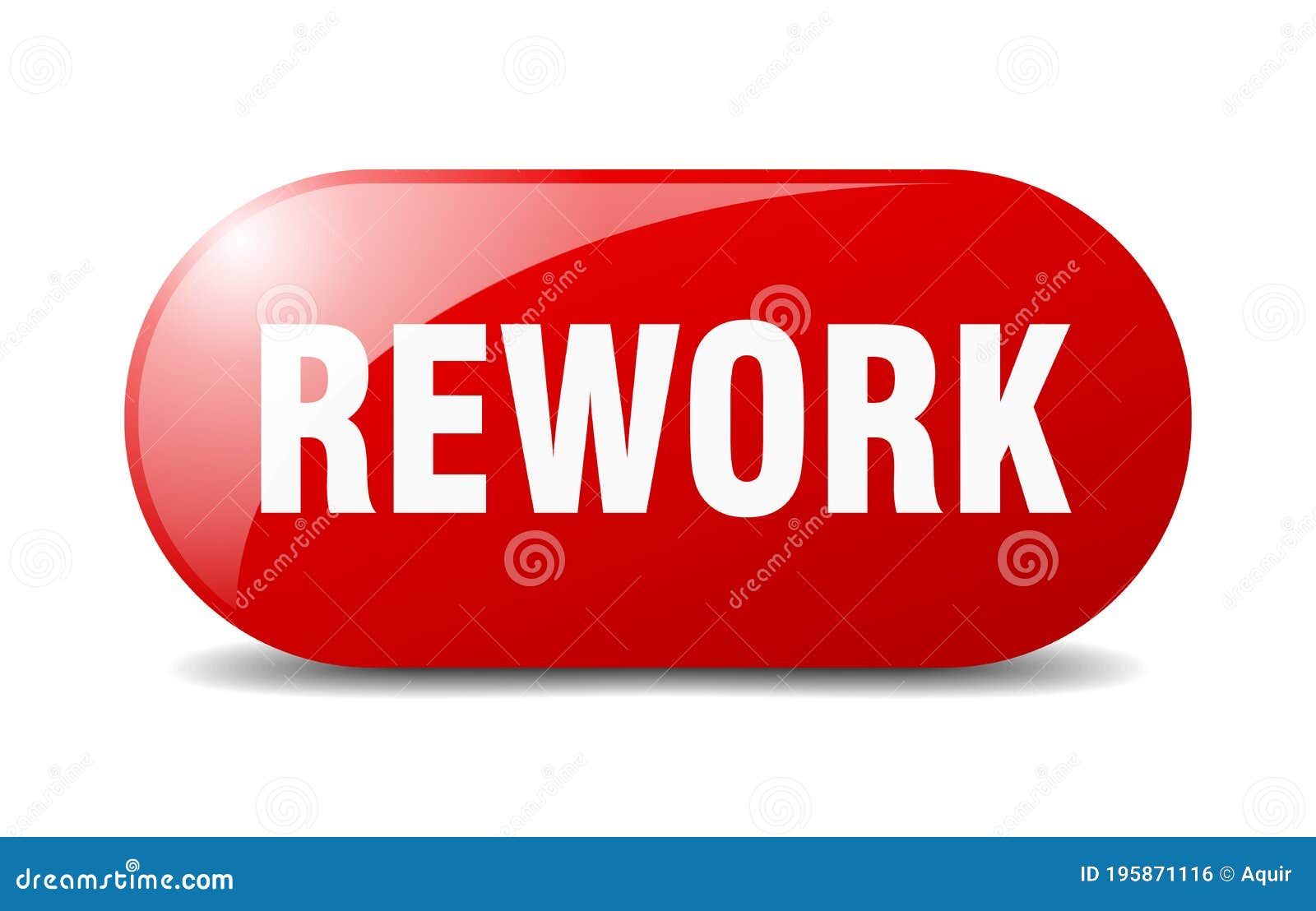 Rework Button. Sticker. Banner. Rounded Glass Sign Stock Vector ...