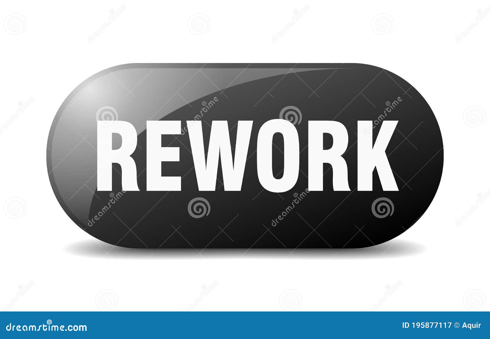 Rework Button. Sticker. Banner. Rounded Glass Sign Stock Vector ...