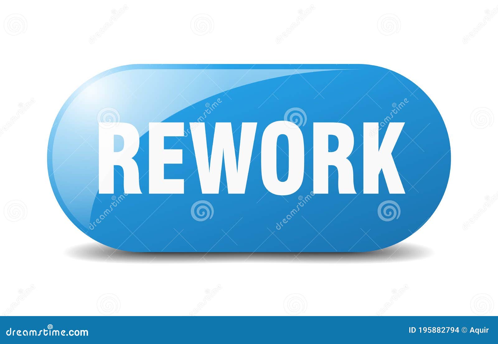 Rework Button. Sticker. Banner. Rounded Glass Sign Stock Vector ...