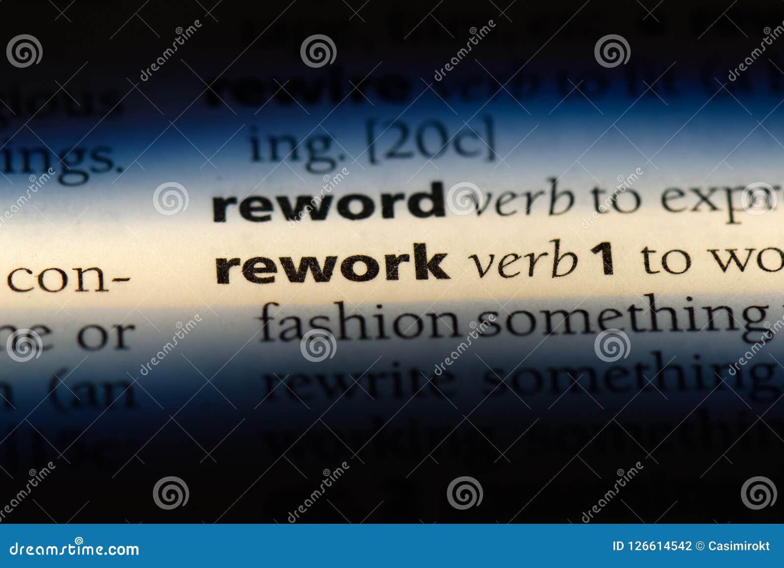 Rework stock photo. Image of info, english, definition - 126614542